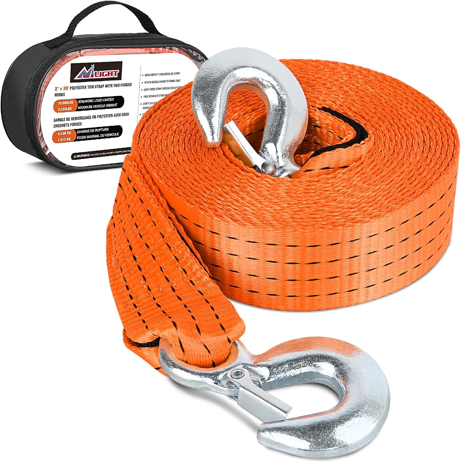 Amazon.com: Nilight Tow Strap Heavy Duty with Safety Hooks 2”x20’ 10 ...