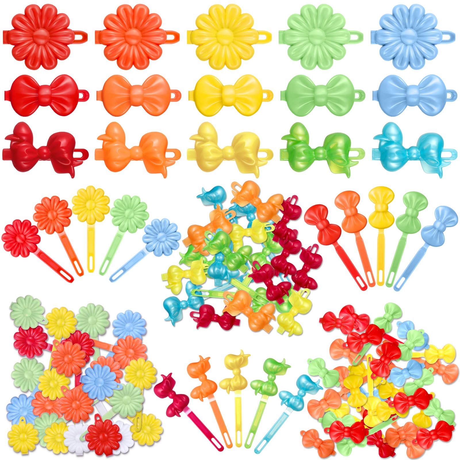 Amazon.com : Janinka 72 Pieces Self Hinge Plastic Barrettes - Colorful ...