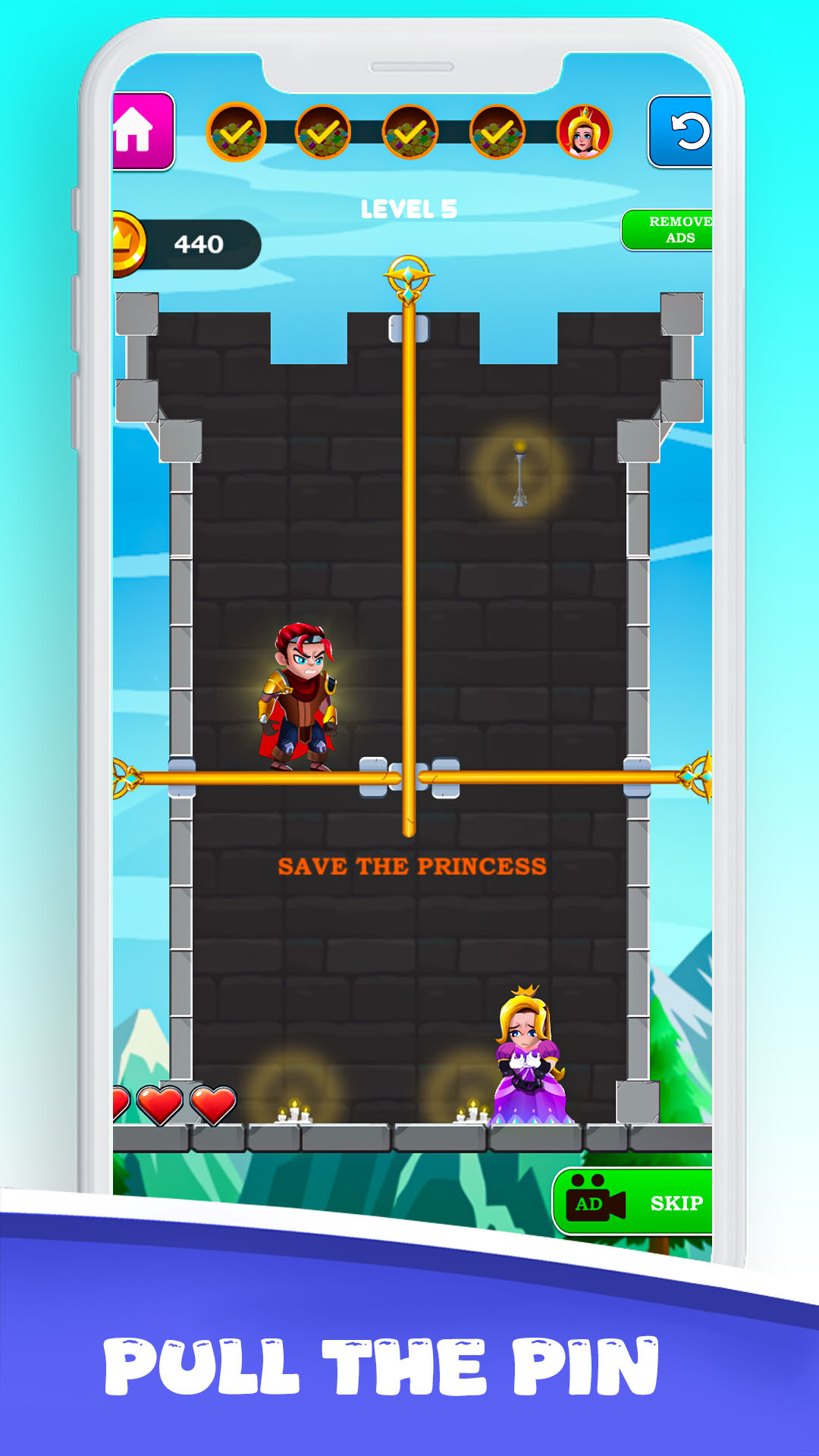Hero Pin Rescue Challenge: Logic Puzzles and Treasure Hunter Adventure ...