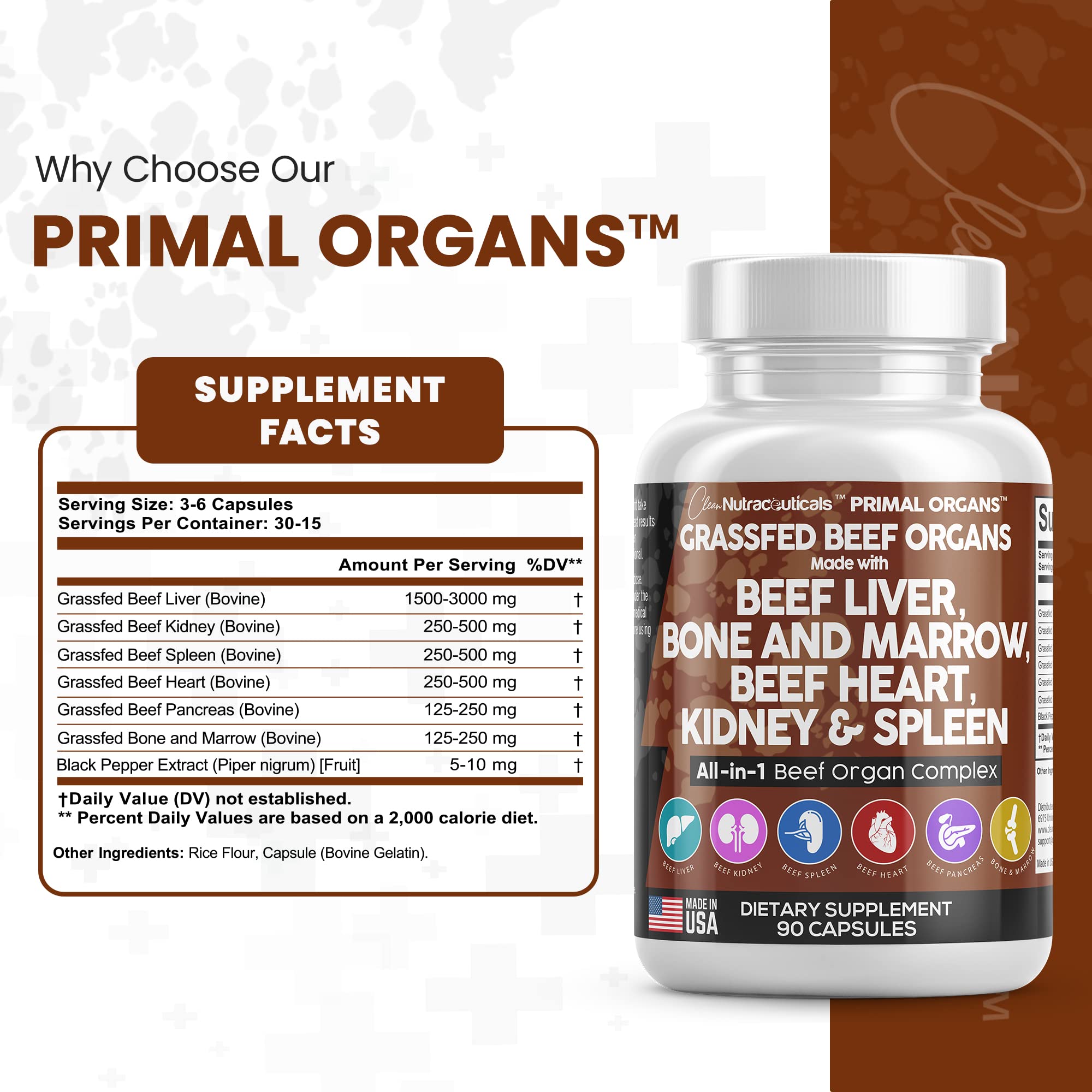 Snapklik.com : Clean Nutraceuticals Grass Fed Beef Liver Capsules ...