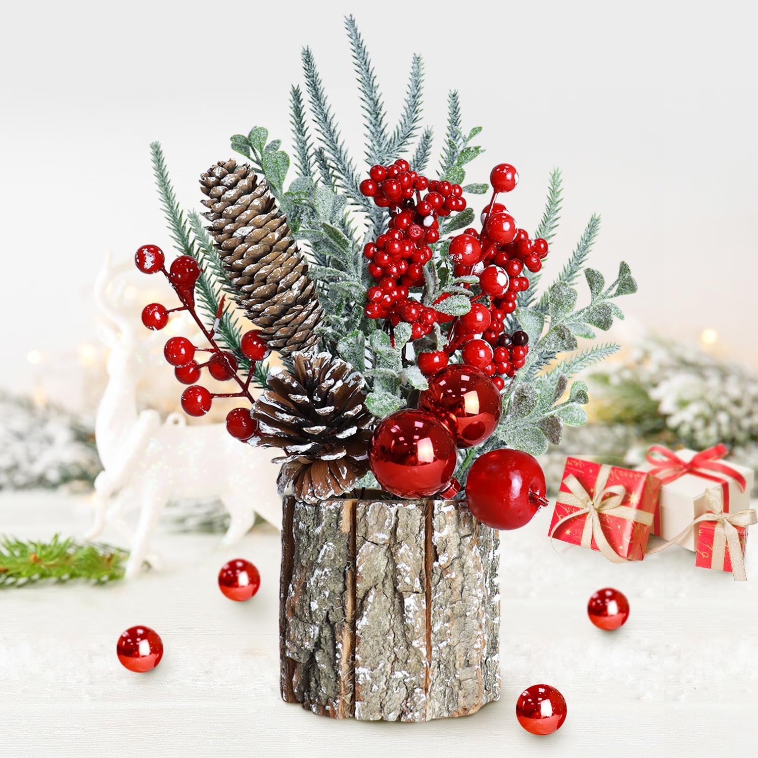 Amazon.com: GSQQTE Christmas Table Decoration Small Tabletop Christmas ...