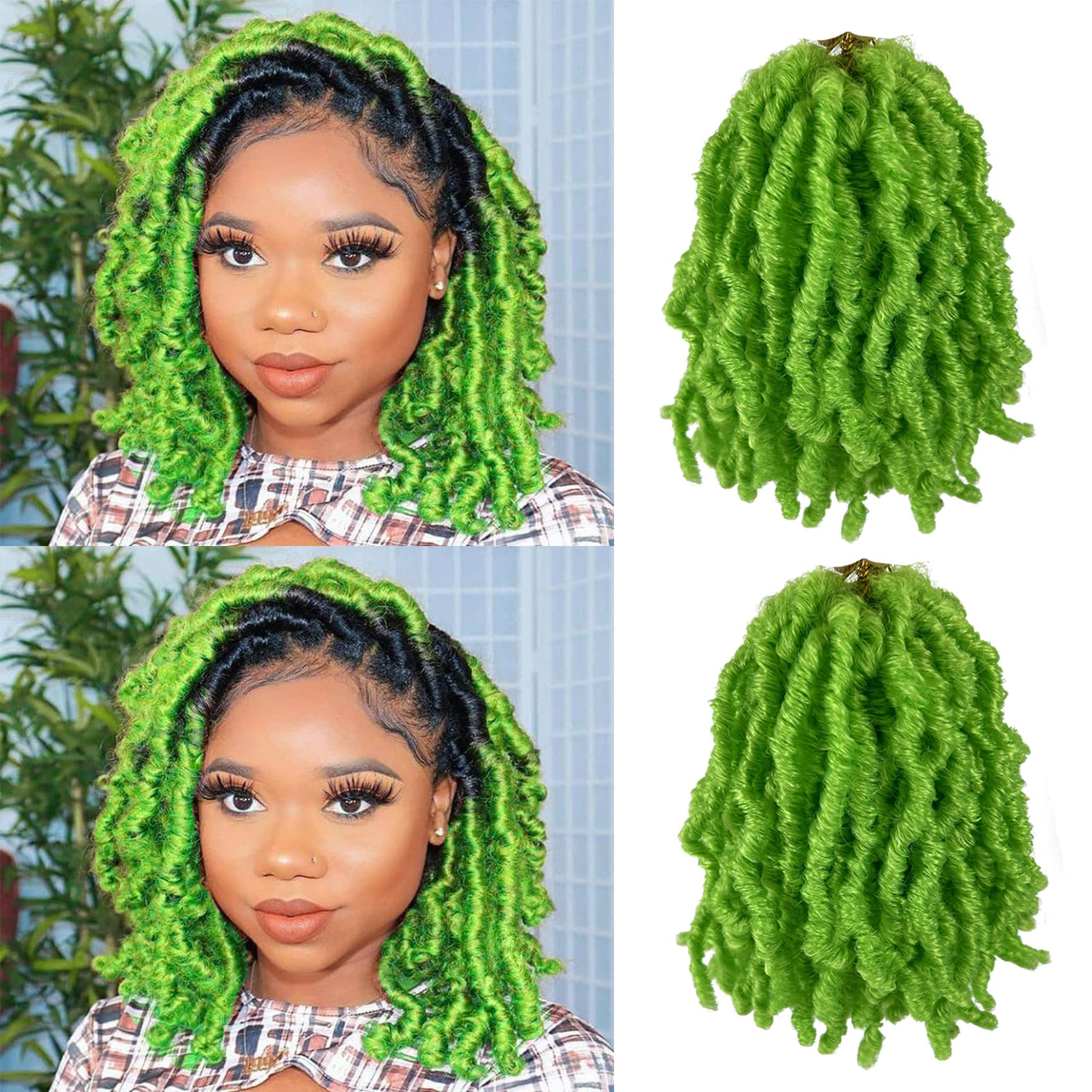 Snapklik.com : Green Soft Locs 8 Inch New Faux Locs Crochet Hair 6 ...