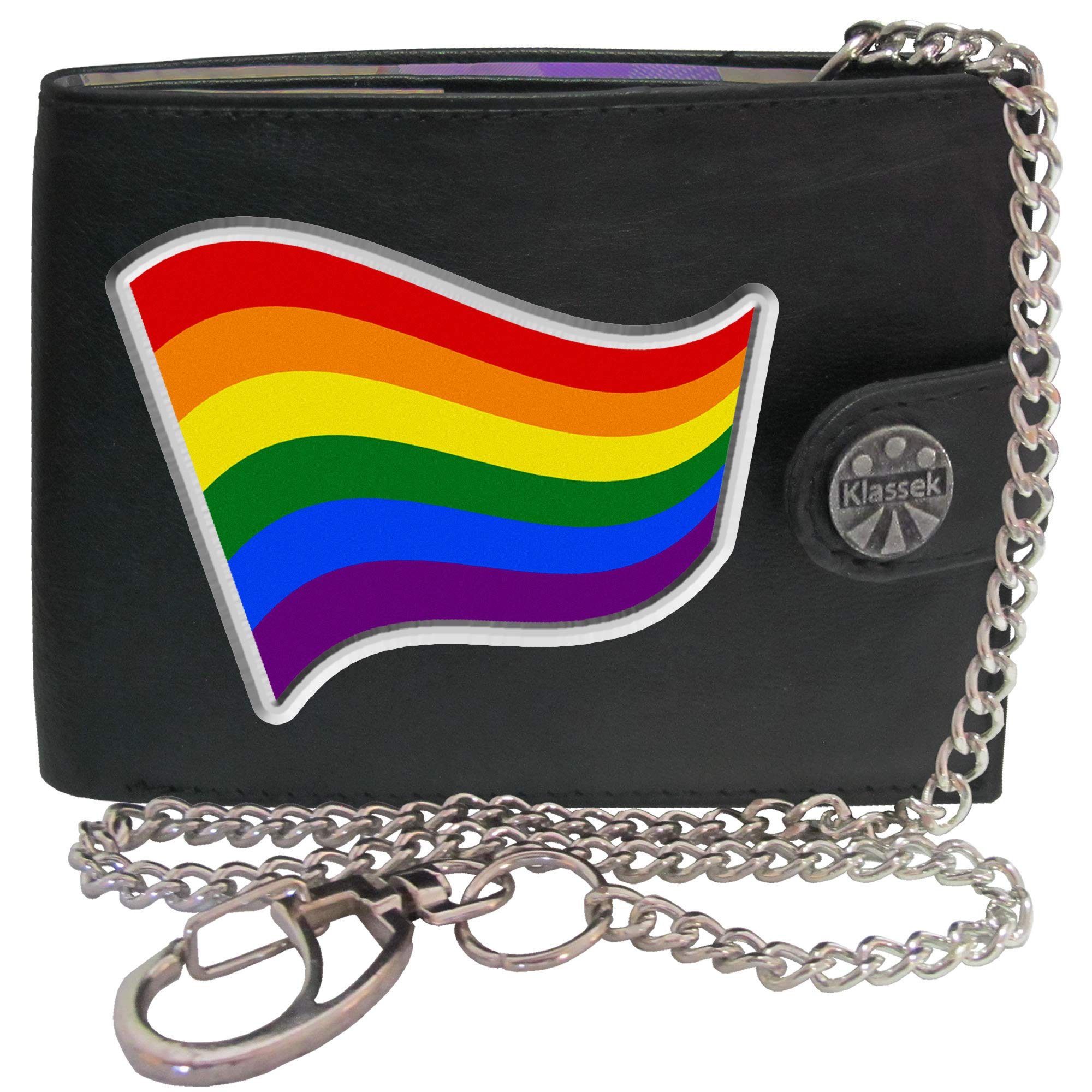 Buy Gay Pride No Symbol Symbol KLASSEK Mens Wallet with Chain Real ...