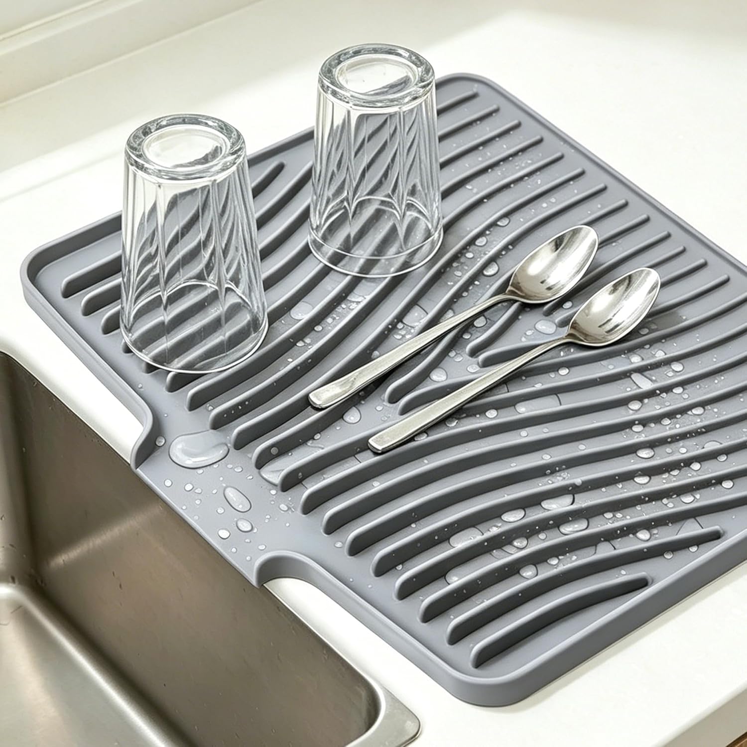 Amazon.com: Silicone Dish Drying Mat,Dish Drying Pad,Kitchen ...