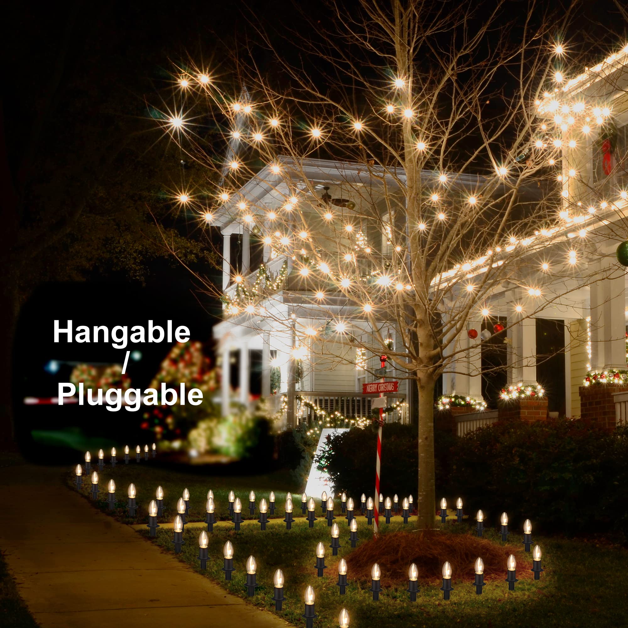 Electric Pathway Christmas Bags TIORIY Outdoor Warm Christmas Pathway
