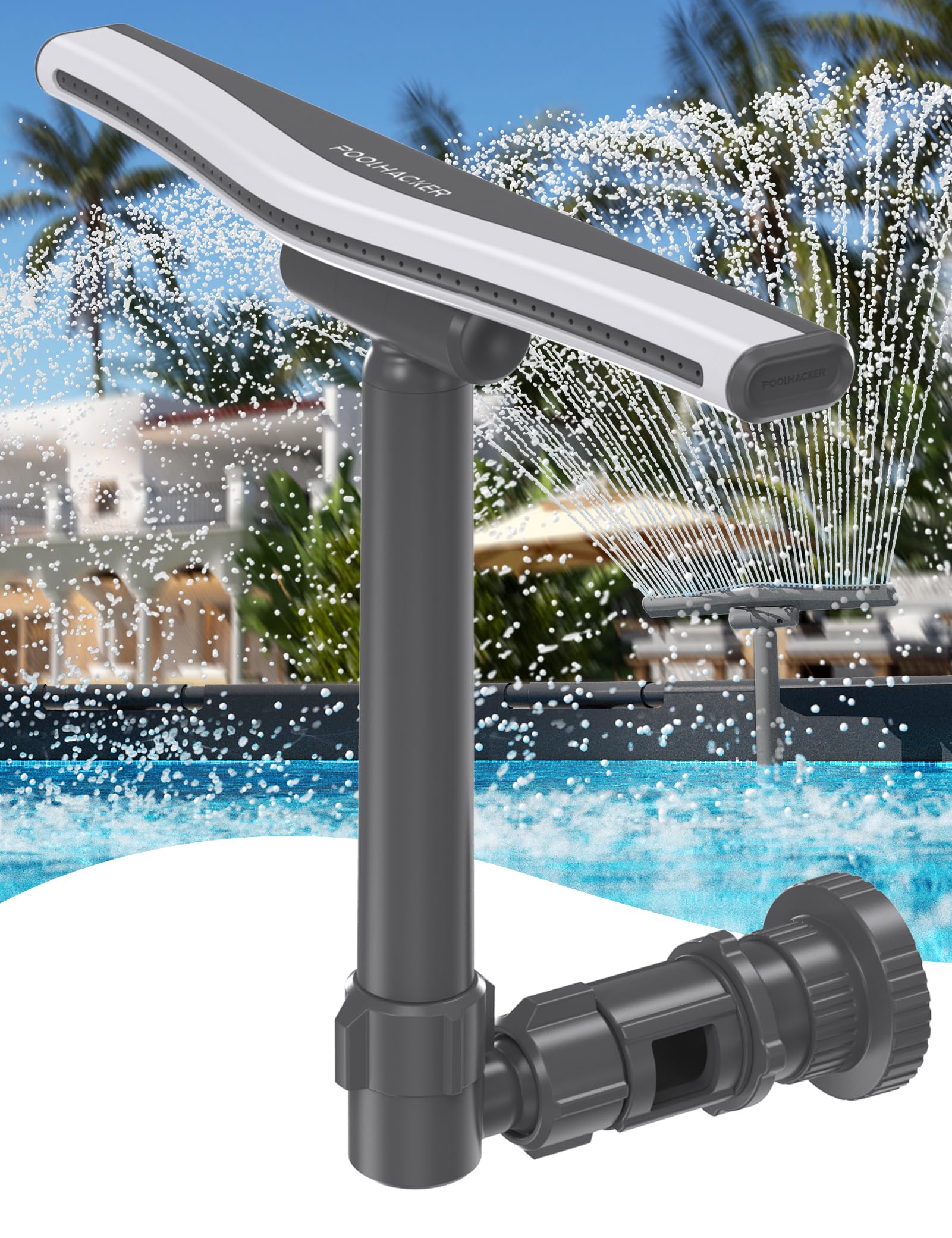 Solar Pond Fountain Solar Pool Fountain With 7-Color LED Lights ...