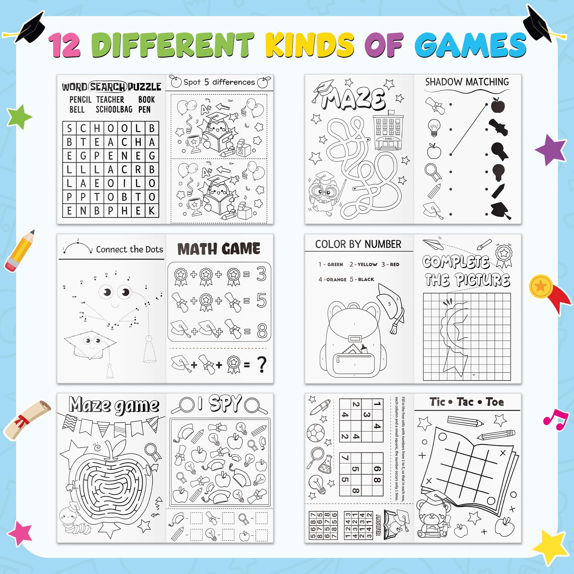 Snapklik.com : Congrats Grad Activity Books- 24Pcs Kindergarten ...