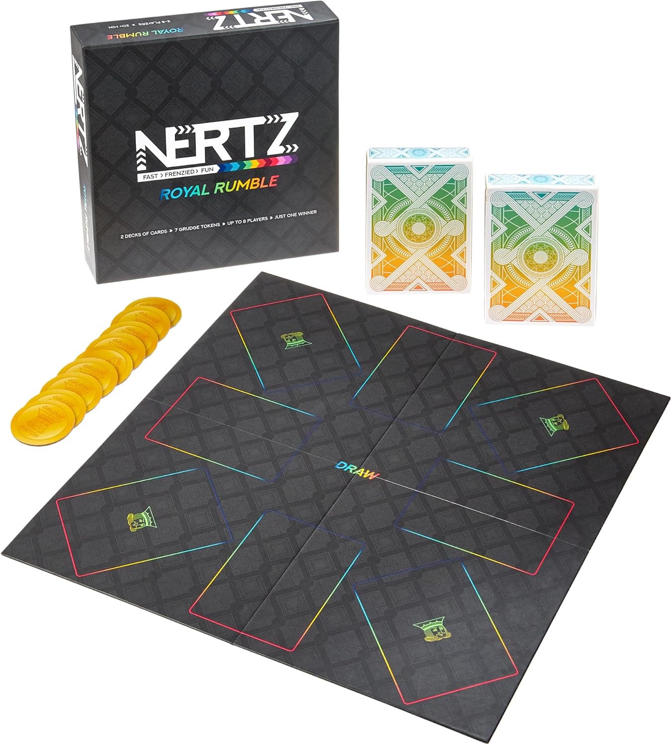 Amazon.com: Brybelly Nertz Royal Rumble Card Game - Party Solitaire ...