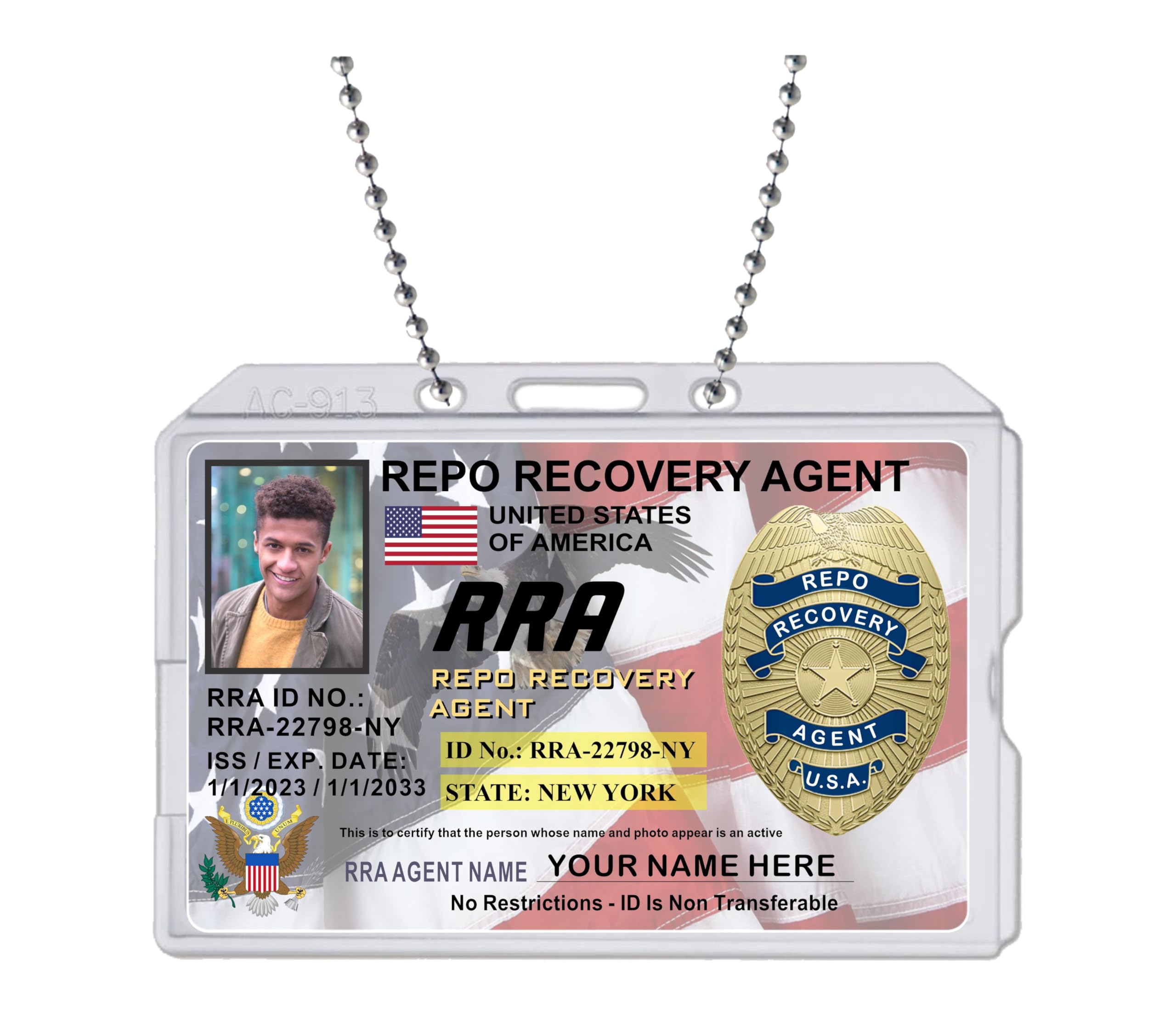 Repossession Recovery Agent Badge Repo Man Recovery Agent