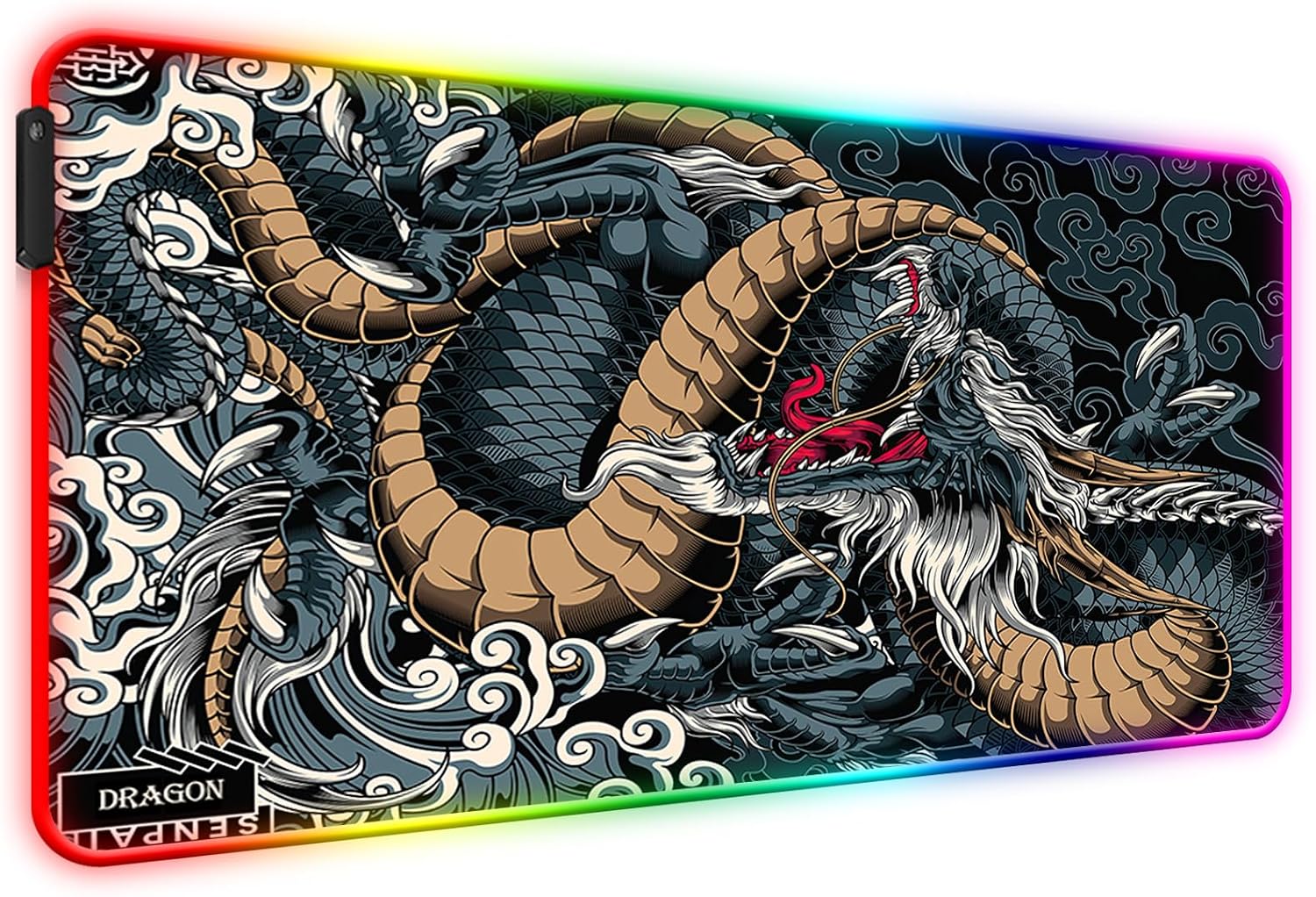 RGB Dragon LED Gaming Mouse Pad, Large Light Up PC Mousepad, Long ...