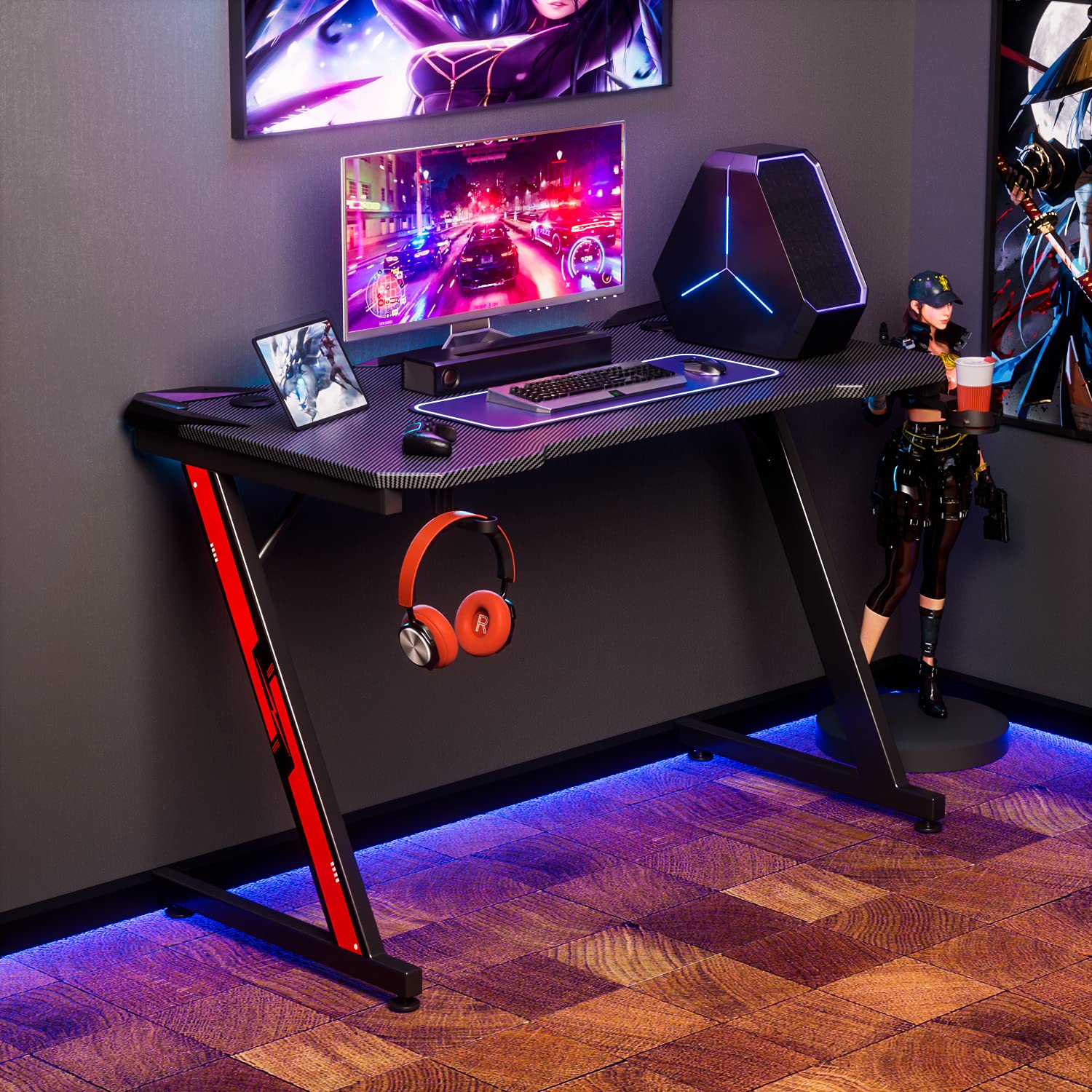 Snapklik.com : Gaming Desk, 44 Inch Home Office Computer Table, Z ...