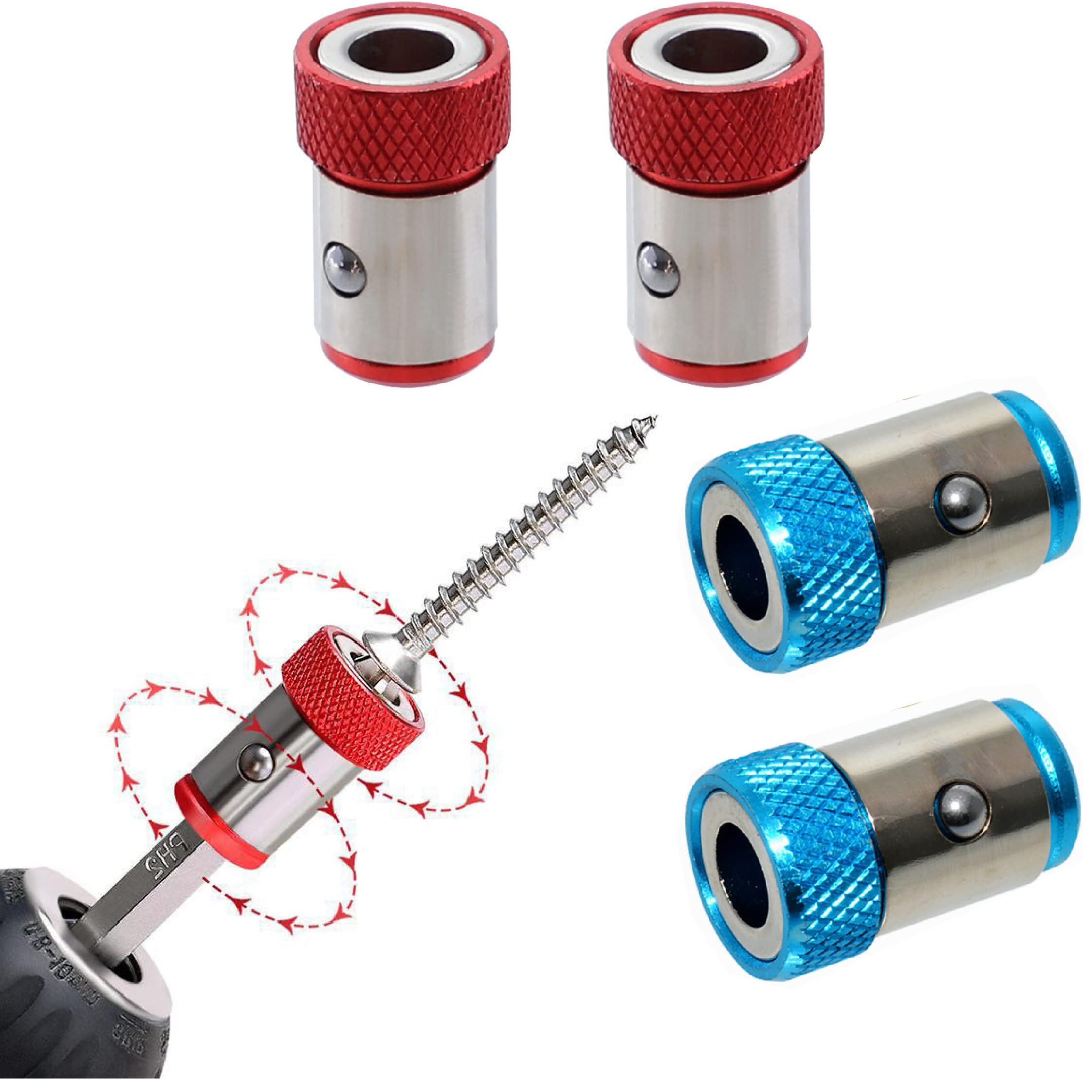 Leistungsstarker magnetischer Bithalter,4 StückMagnetring,Bithalter ...