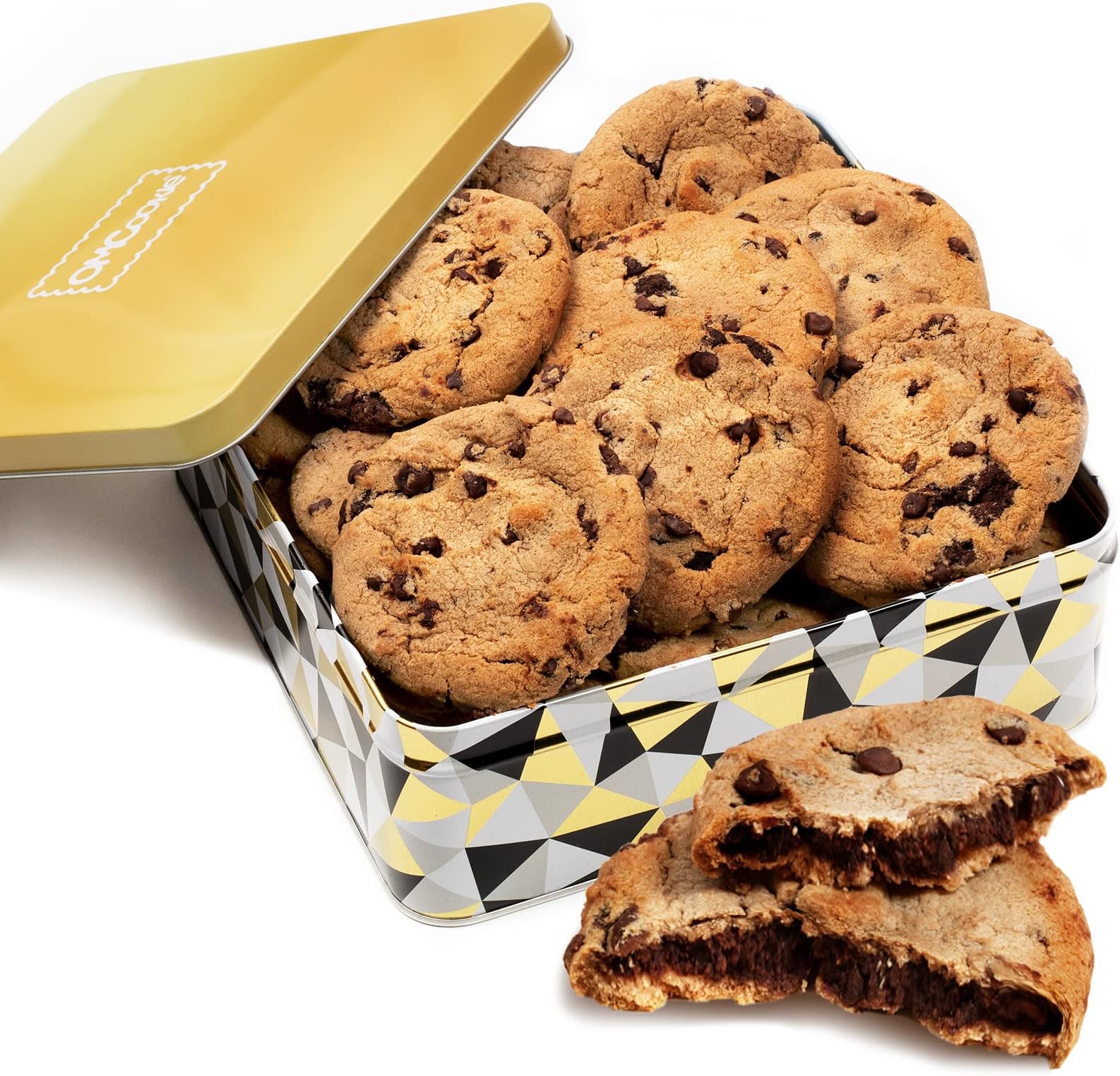 Amazon.com: Chocolate Chip Cookies Gift Basket 1.5 LB Gourmet Tin Fudge ...