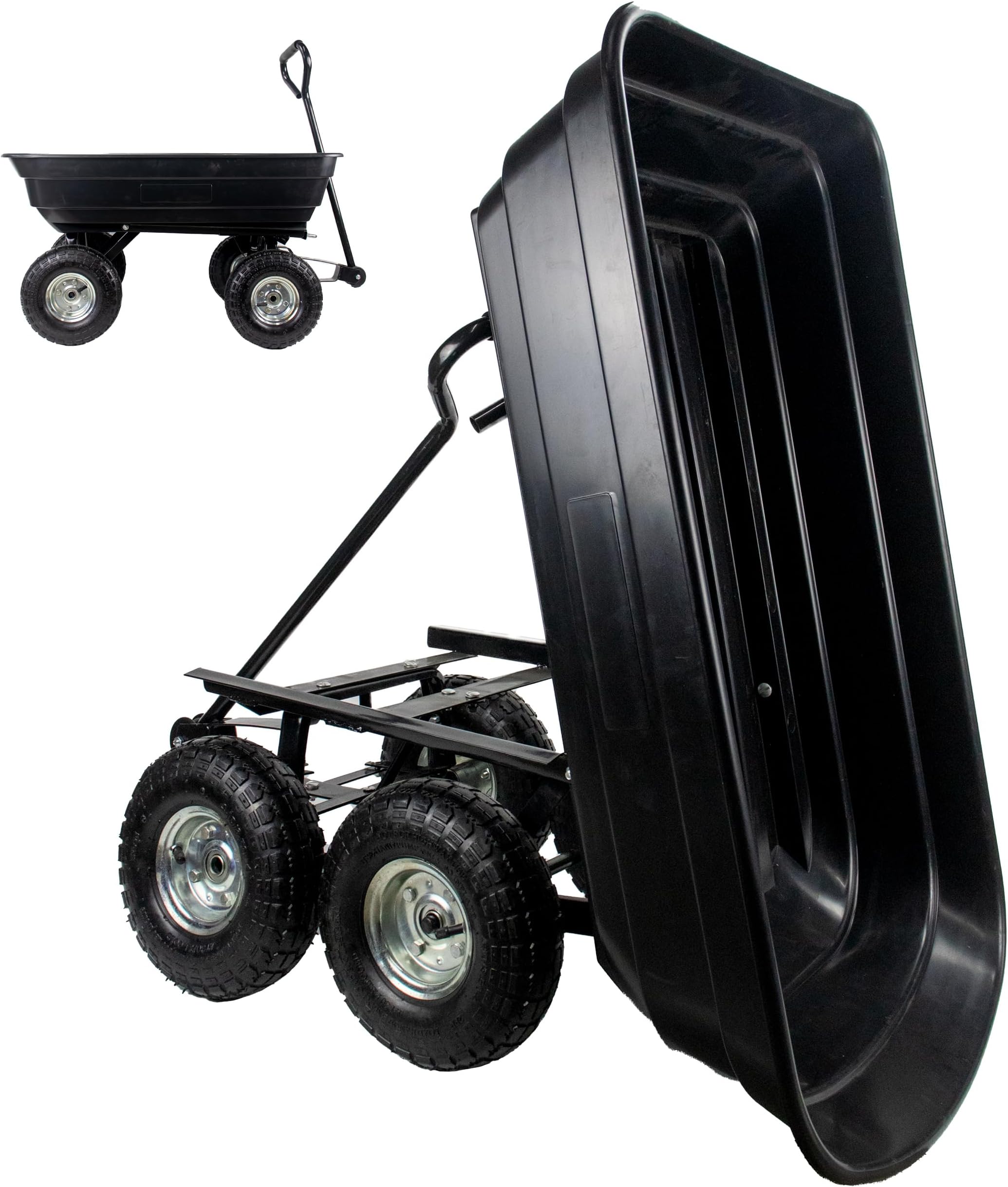KCT 75 Litre Garden Trolley Tipper Cart with Soft Grip Handle : Amazon ...