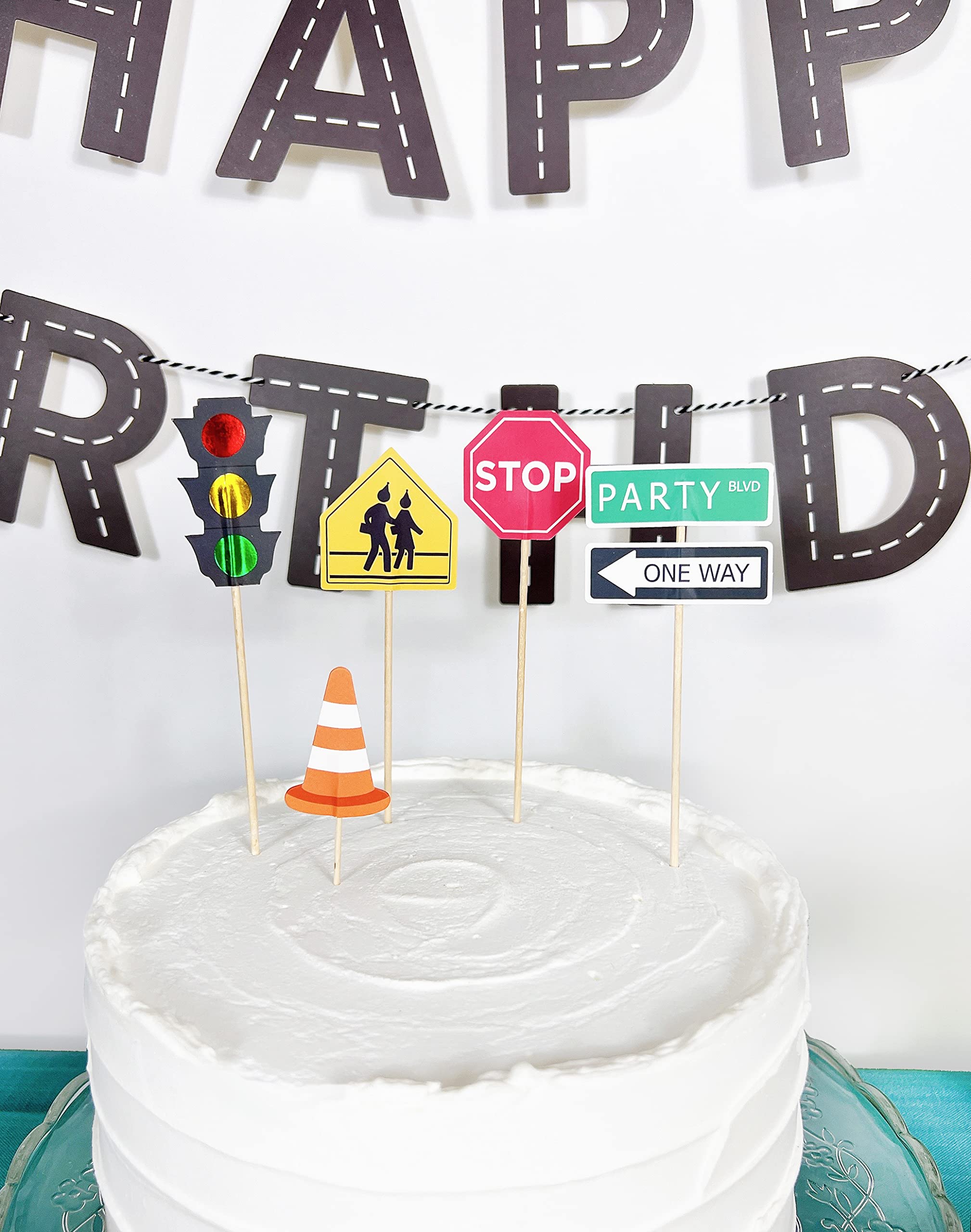 Transportation Cake Topper, 5 ct | Street Signs, Traffic Lights Cake ...