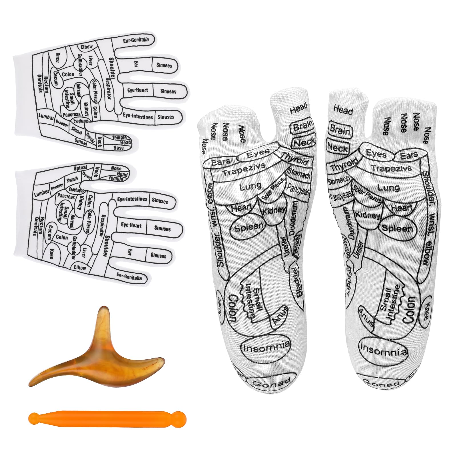 Amazon.com: Aeaocvo 6Pcs Reflexology Socks Set, Hand Spa Reflexology ...