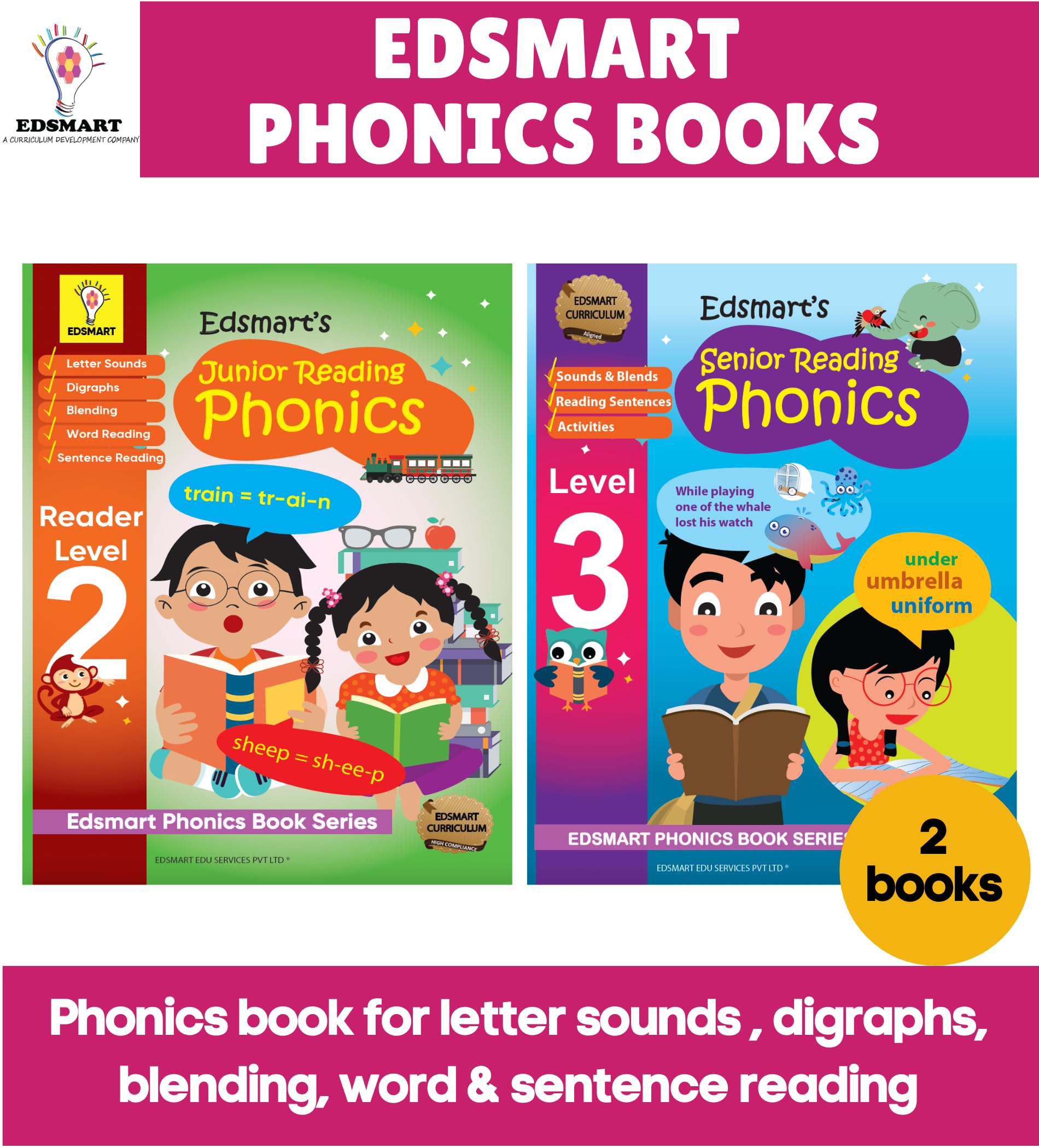 Buy EDSMART Phonics Books Combo of 2 Books for kids | Phonics reader ...