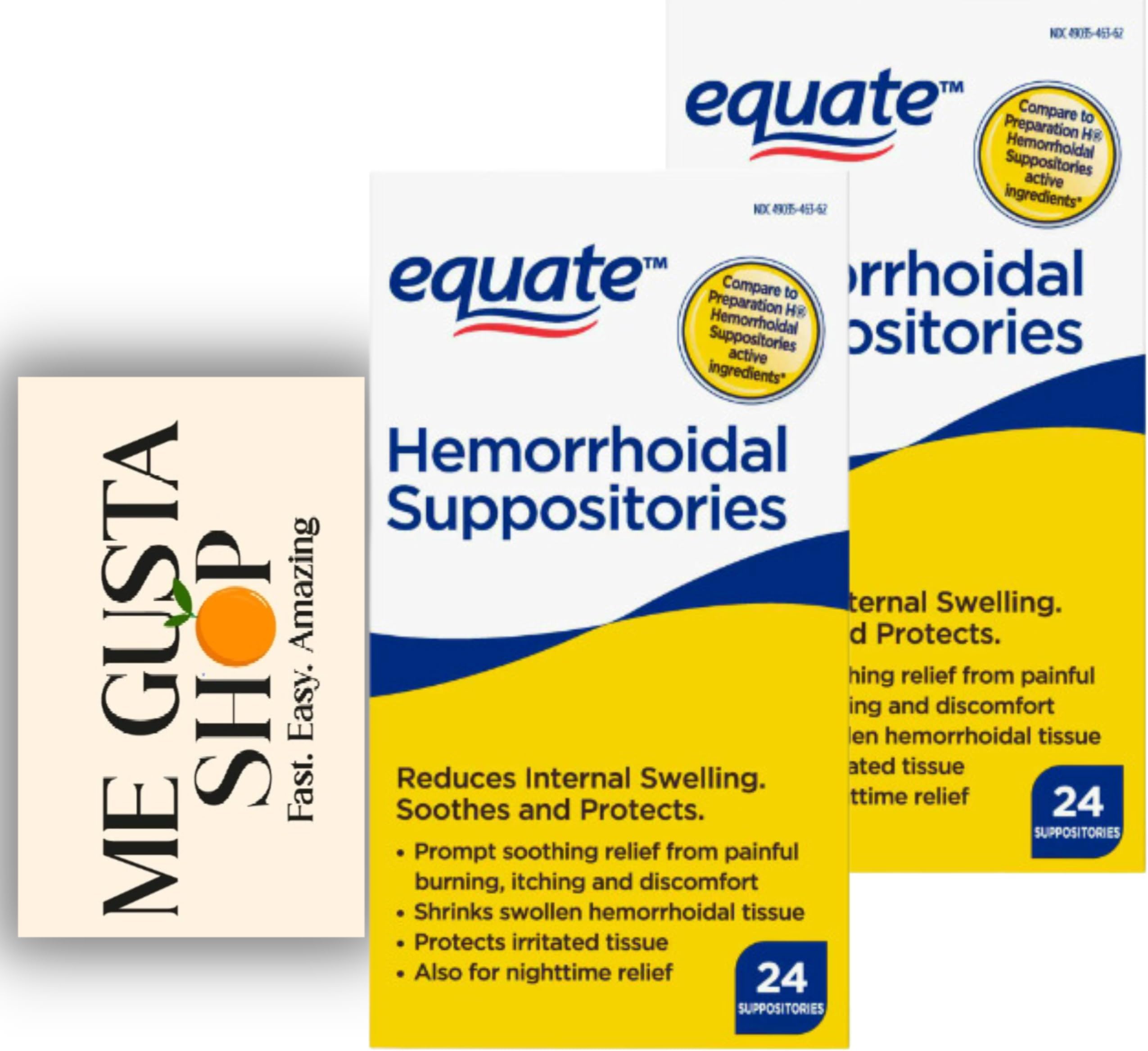 Amazon.com: Equate Hemorrhoidal Suppositories 24 Ct (Pack of 02) 48 ...