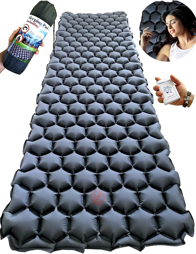 Amazon.com : Ultralight Backpacking Air Sleeping Pad - Inflatable ...