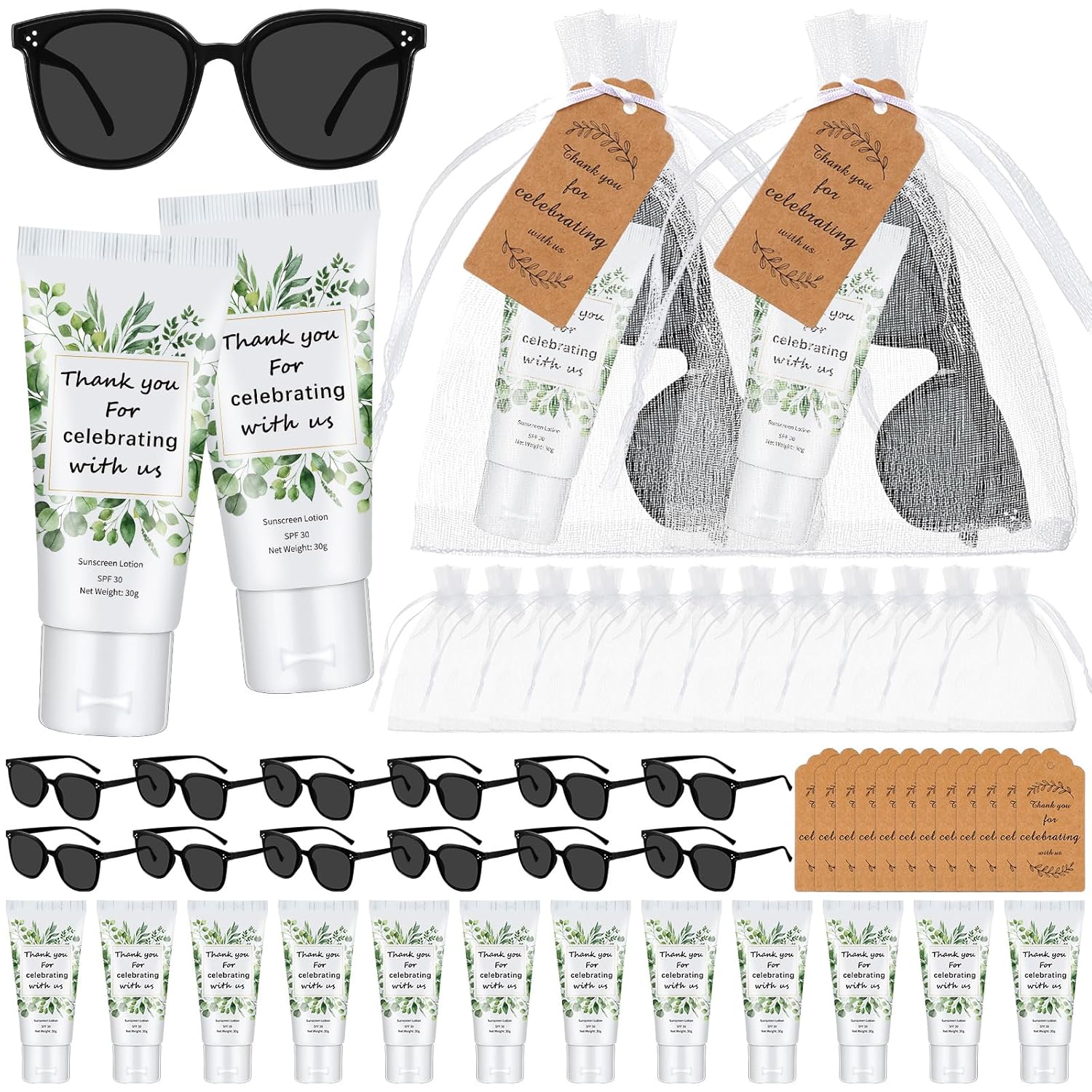 Amazon.com: Dansib 12 Sets Mini Sunscreen and Sunglasses Bulk for ...