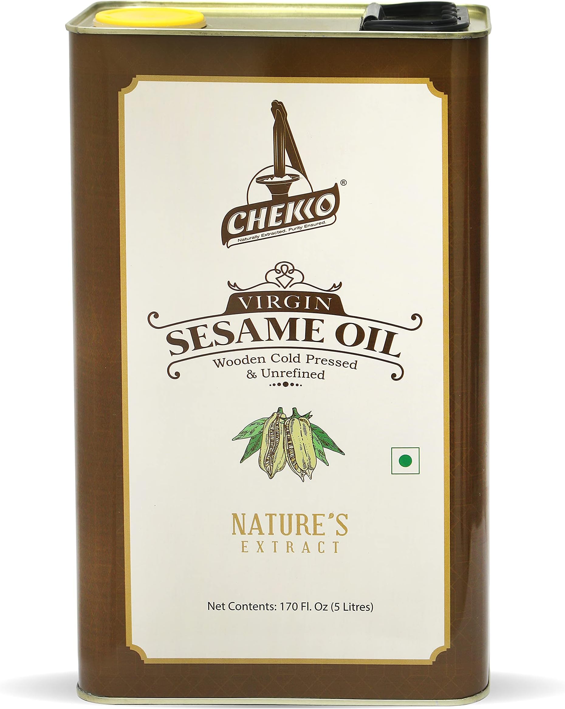 Amazon.com: Chekko Cold Pressed Virgin Coconut Oil 1 Litre (33.81 fl.oz ...