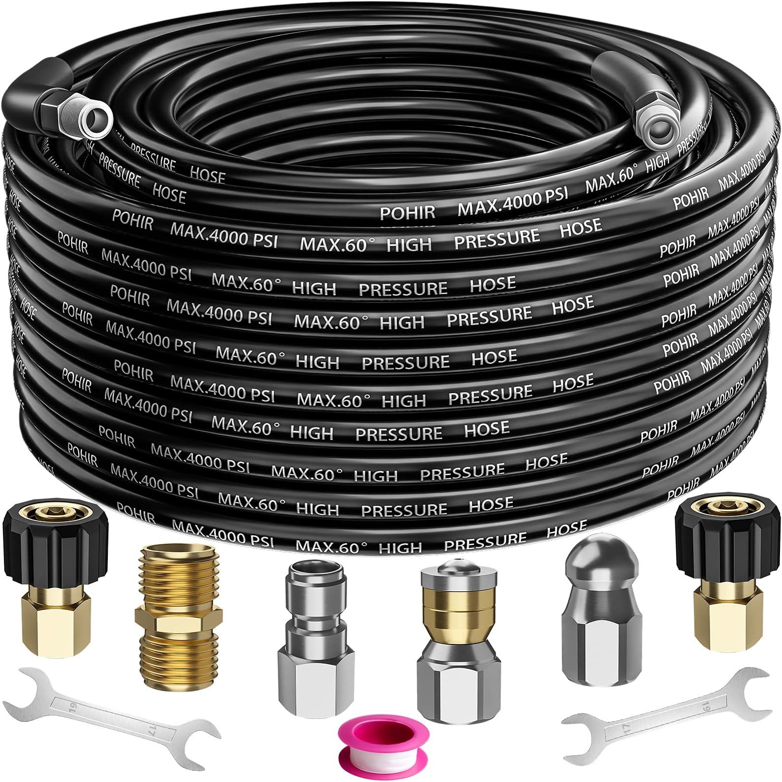 Amazon.com: Sewer Jetter - 50 FT JetSnake Drain Cleaner for Your Gas ...