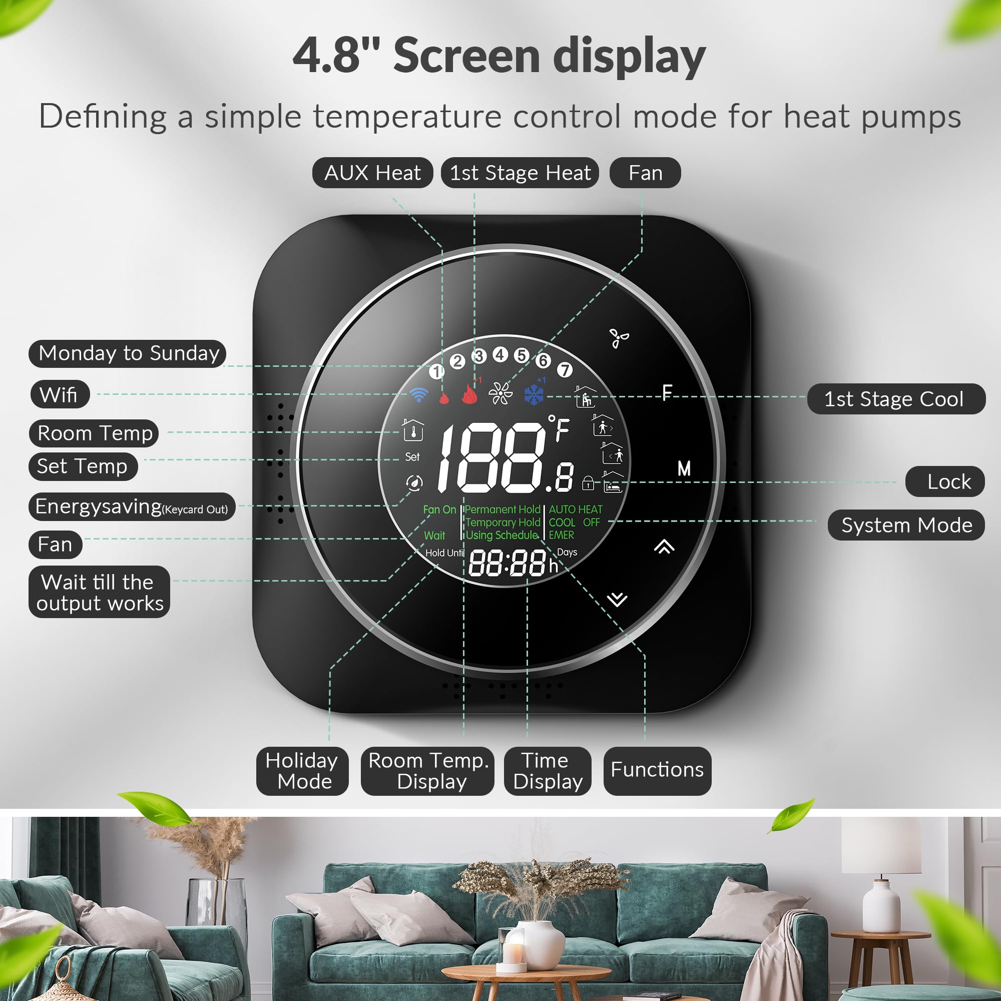 Snapklik.com : Smart Thermostat, WiFi Programmable Digital Thermostat ...