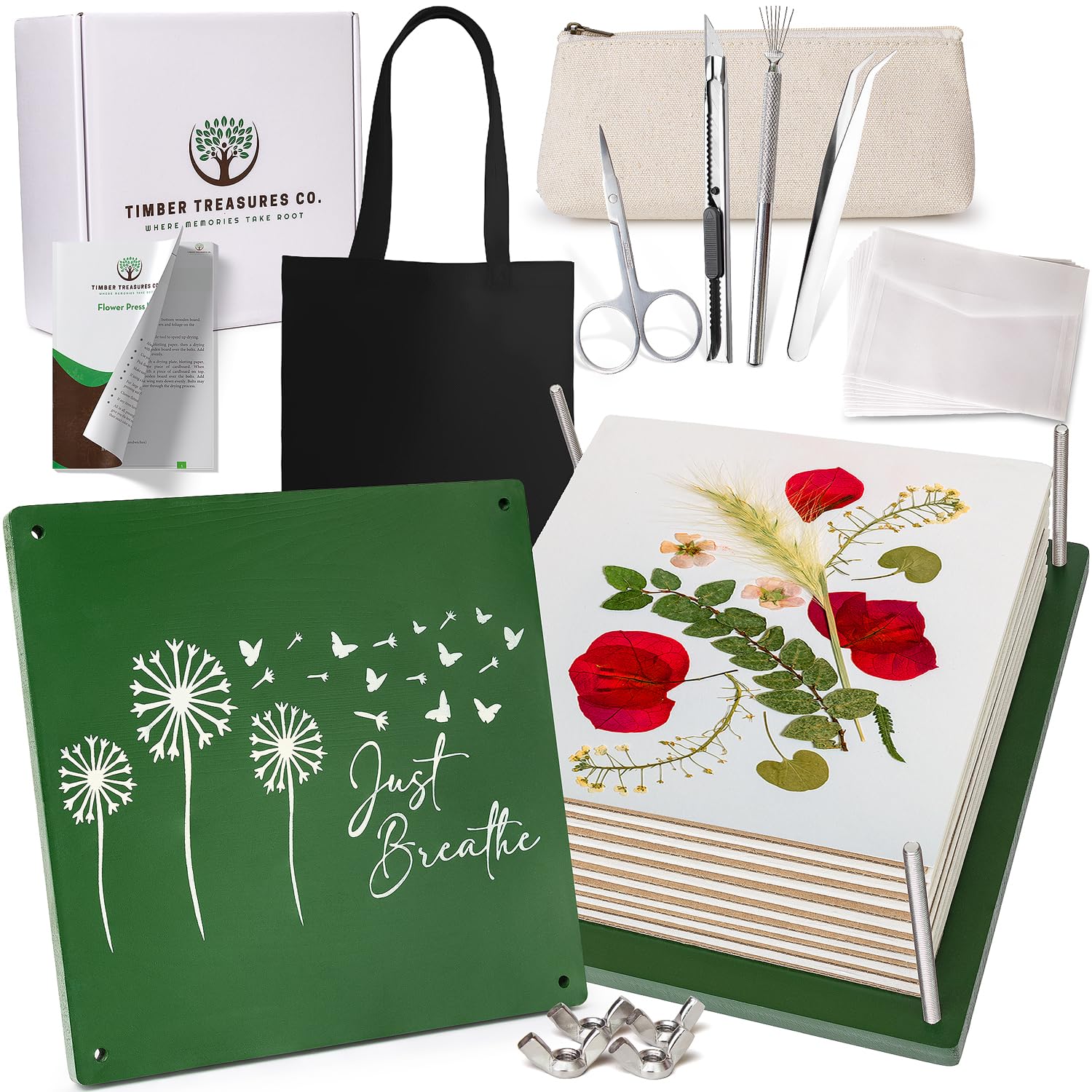 Amazon.com: Timber Treasures Co. Flower Press Kit | 10 x10 inch 10 ...