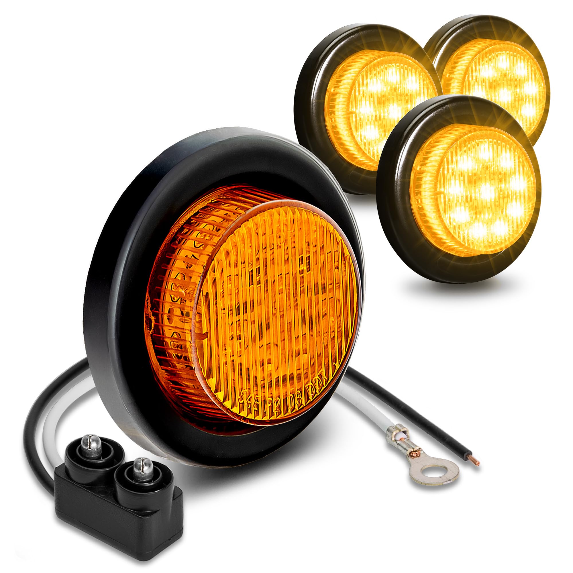 Snapklik.com : TRUE MODS 4pc 2" 12V Amber Round LED Clearance Side ...