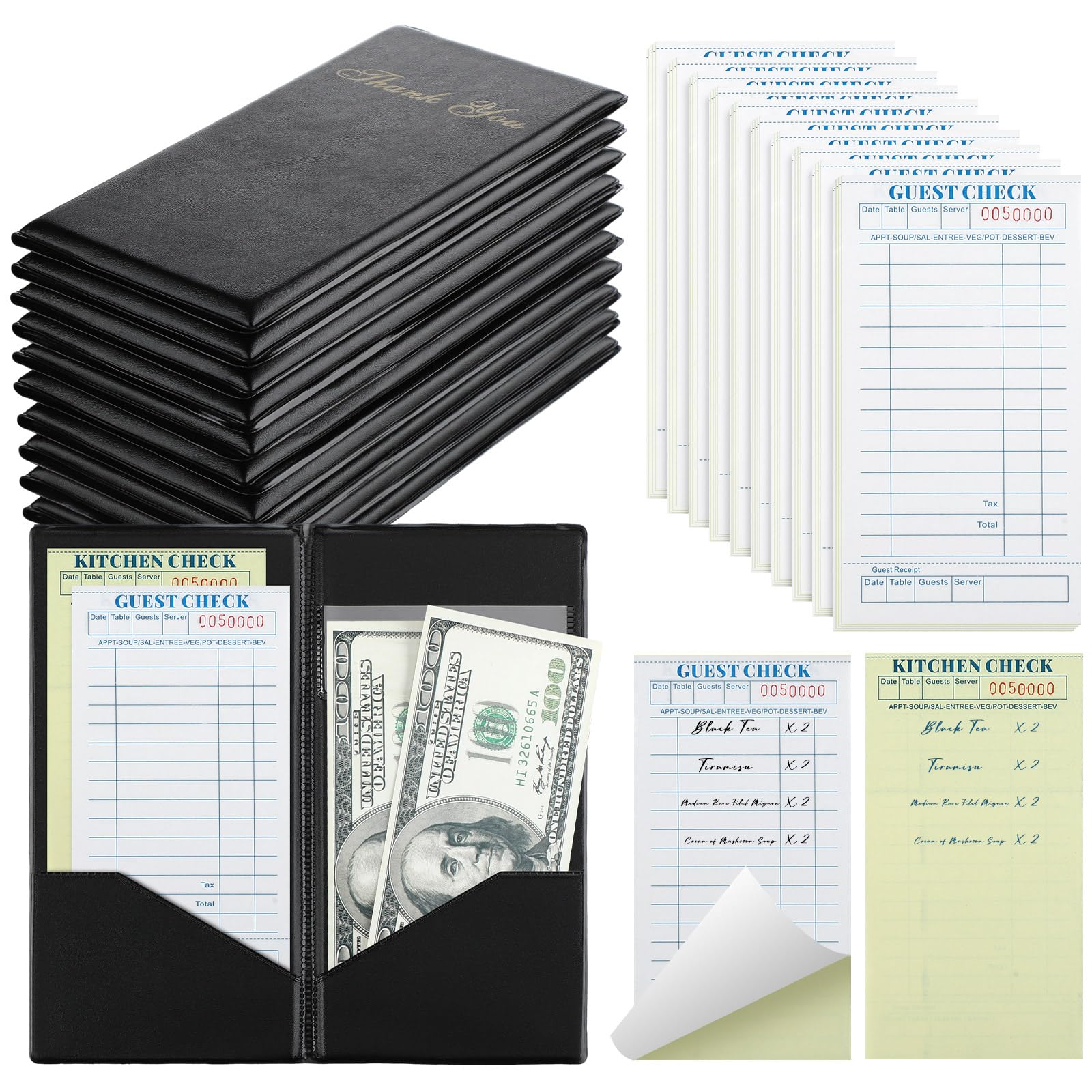 Glenmal 30 Pcs Check Presenters Set for Restaurants 20 Pcs Guest Check ...