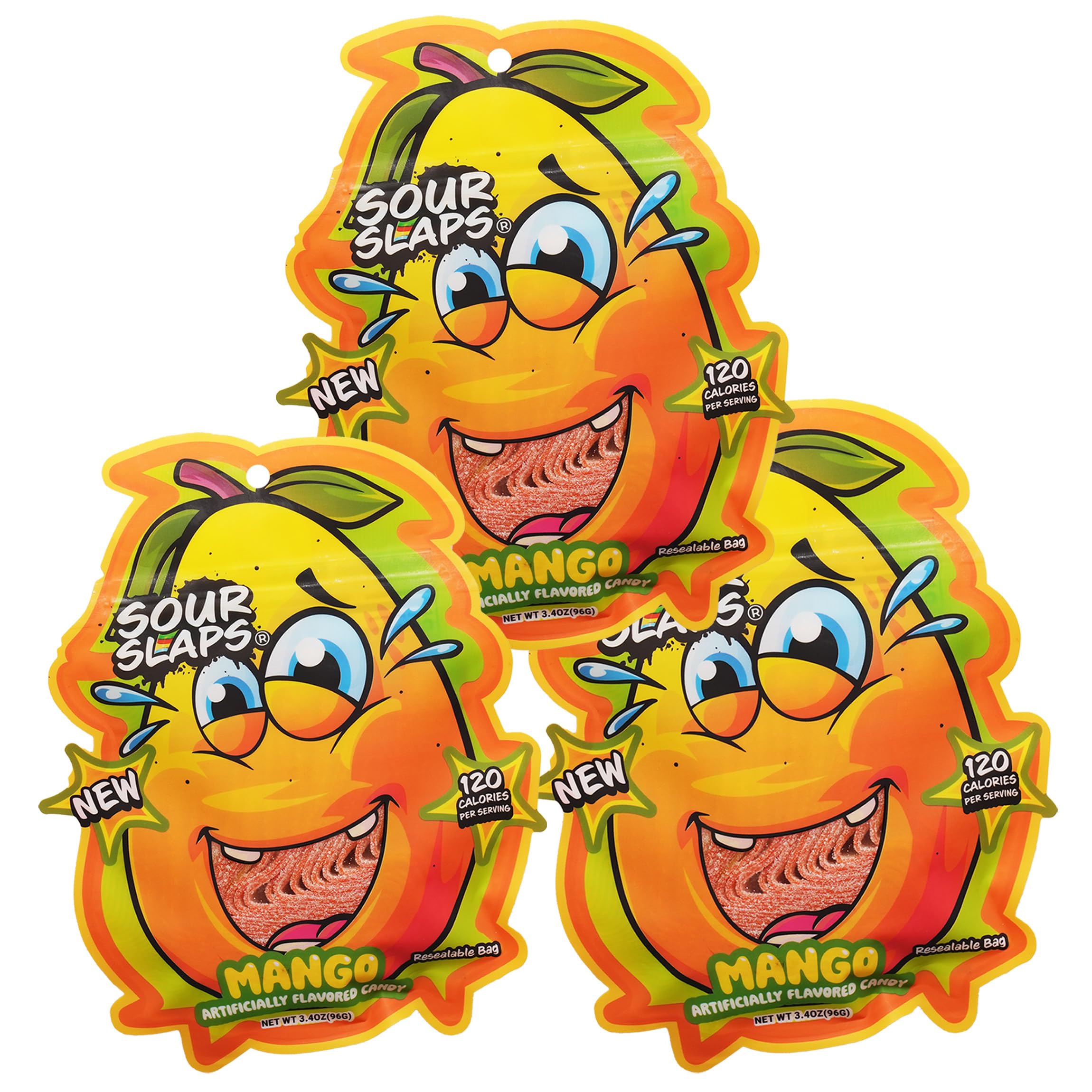 Amazon.com : Sour Slaps 3-Pack Flavored Sour Candy Belts - Deliciously ...