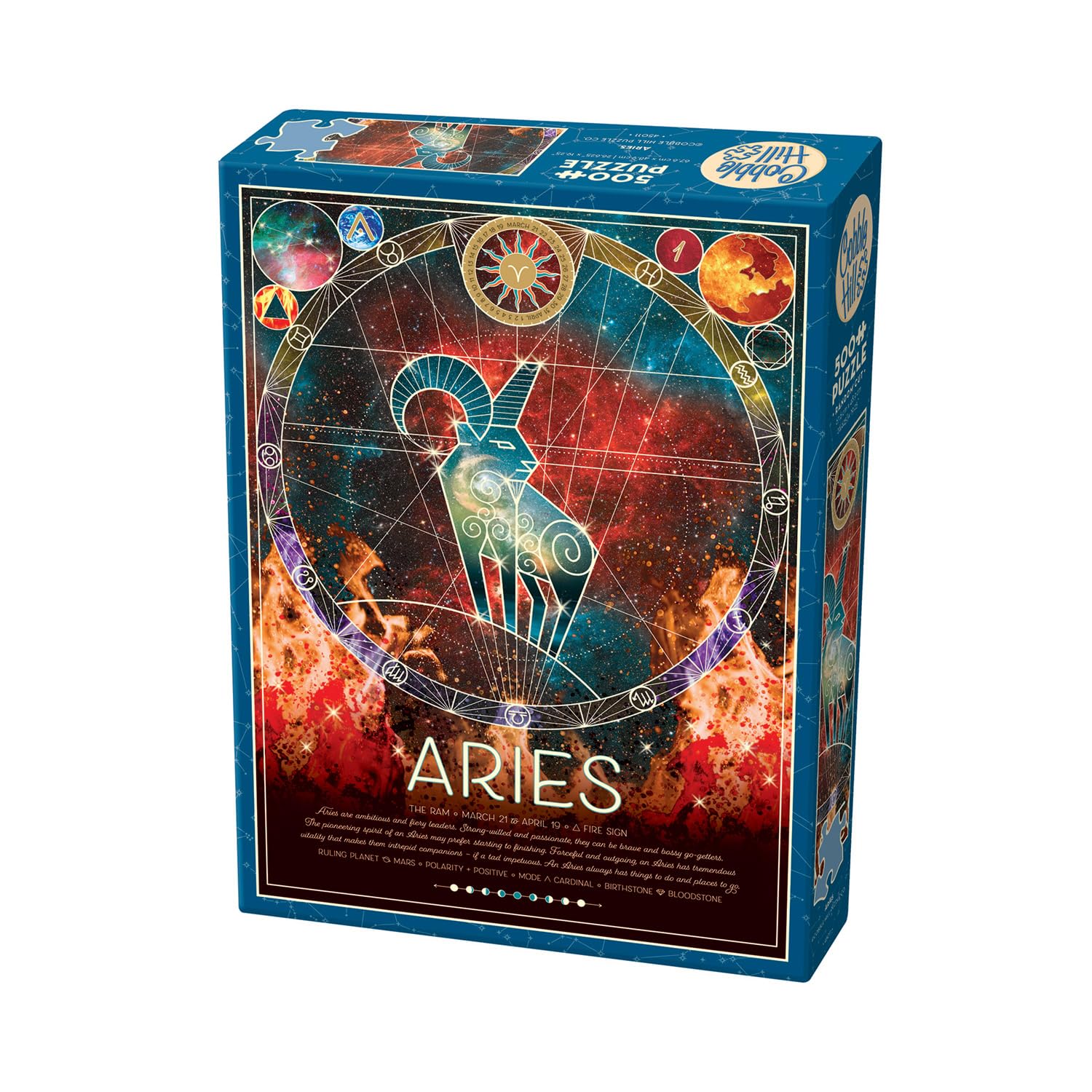Amazon.com: Cobble Hill 500 Piece Zodiac Puzzle - Aries - Sample Poster ...