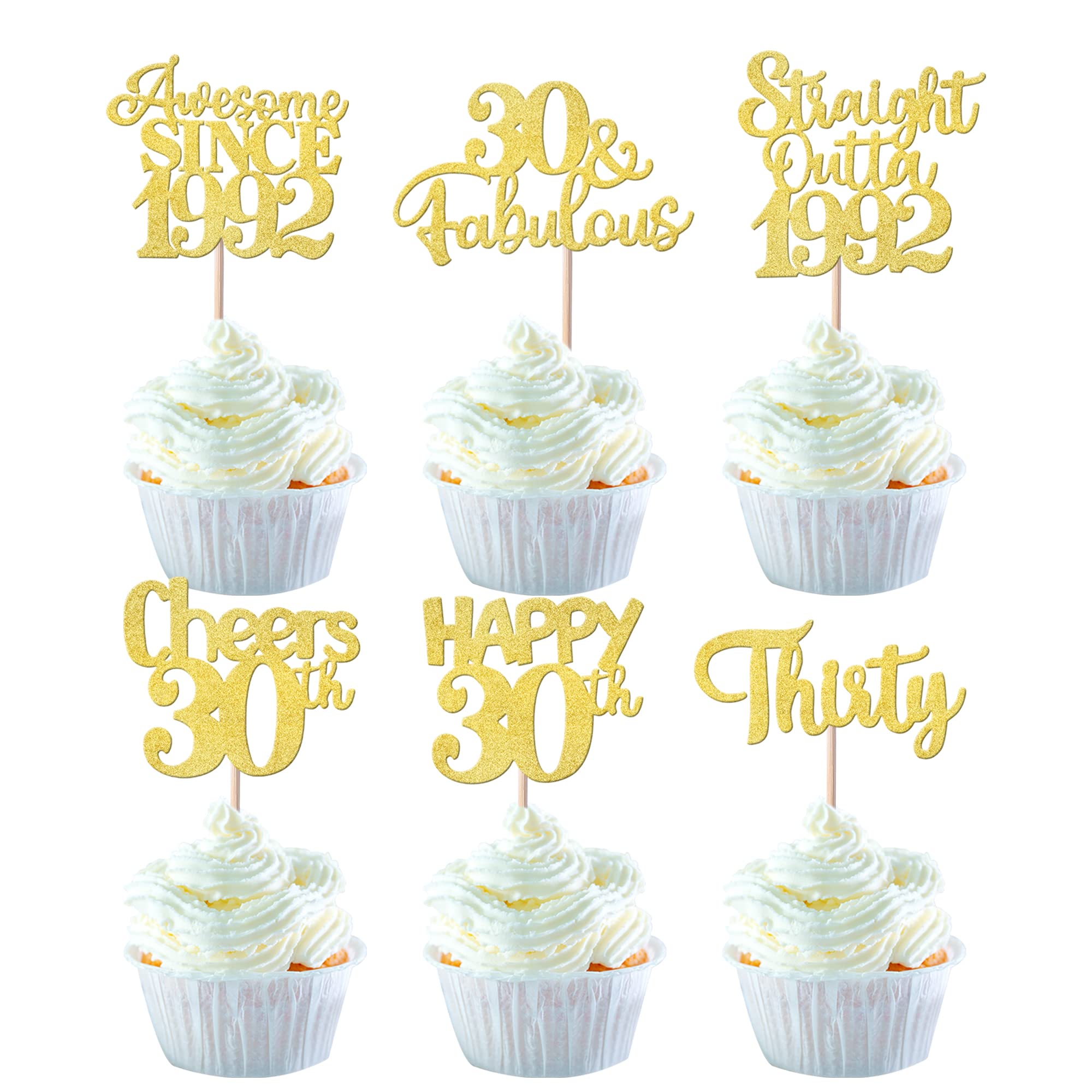 30th Birthday Cupcake Toppers
