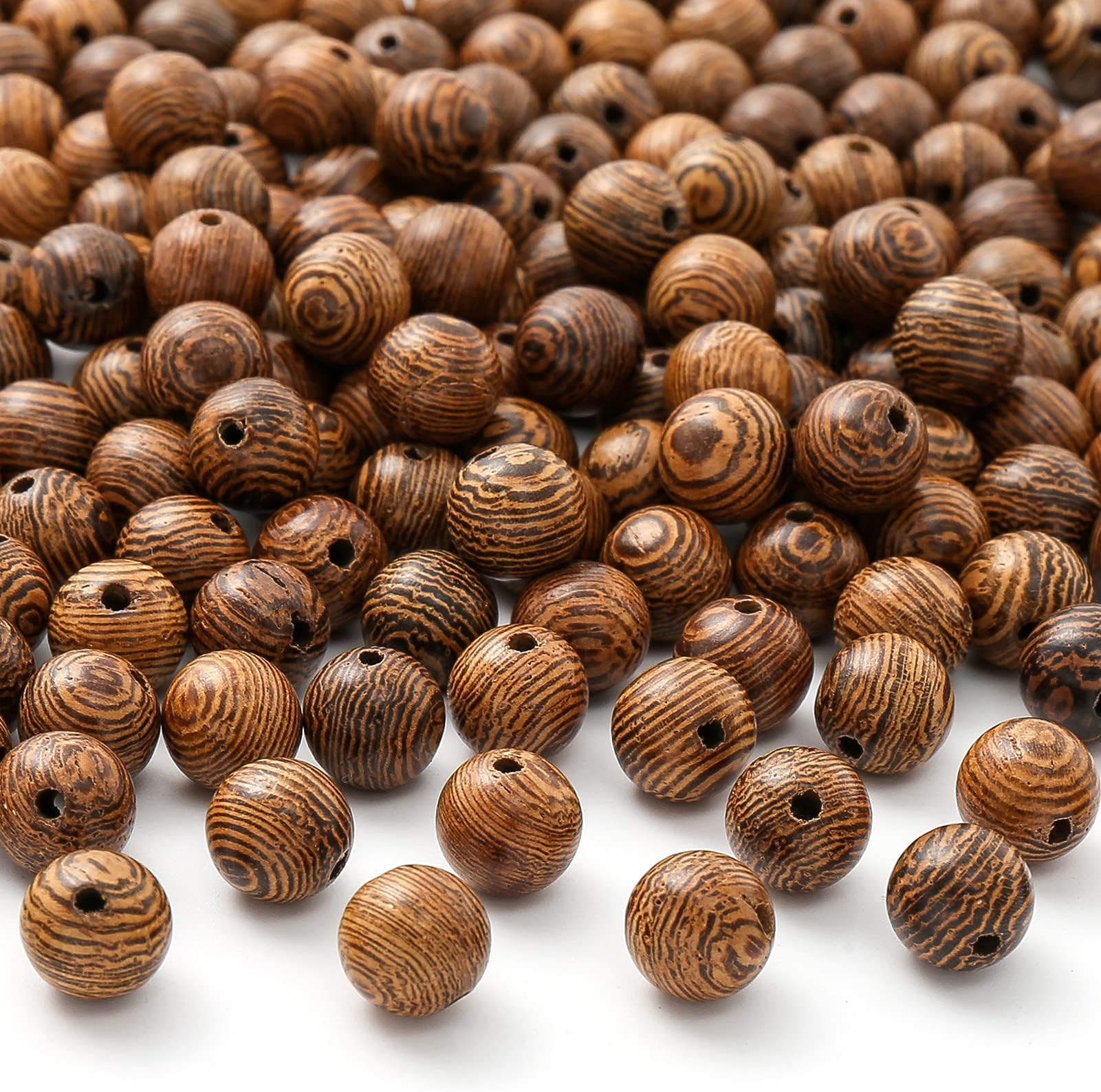Amazon.com: ToBeIT 300Pcs Wooden Beads Dark Brown Wooden Beads for ...