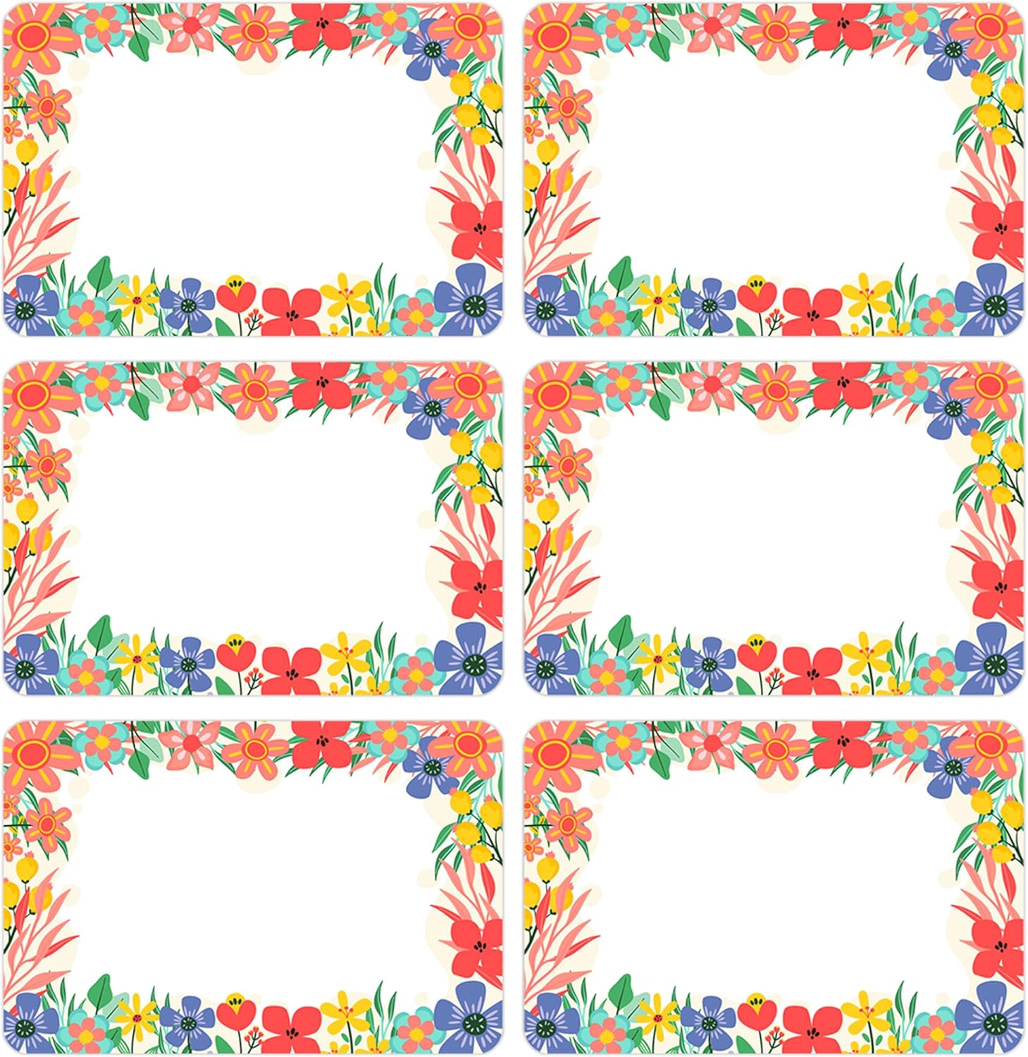 Amazon.com : Wonmon 180 PCS Spring Name Tags Stickers, Spring Flowers ...