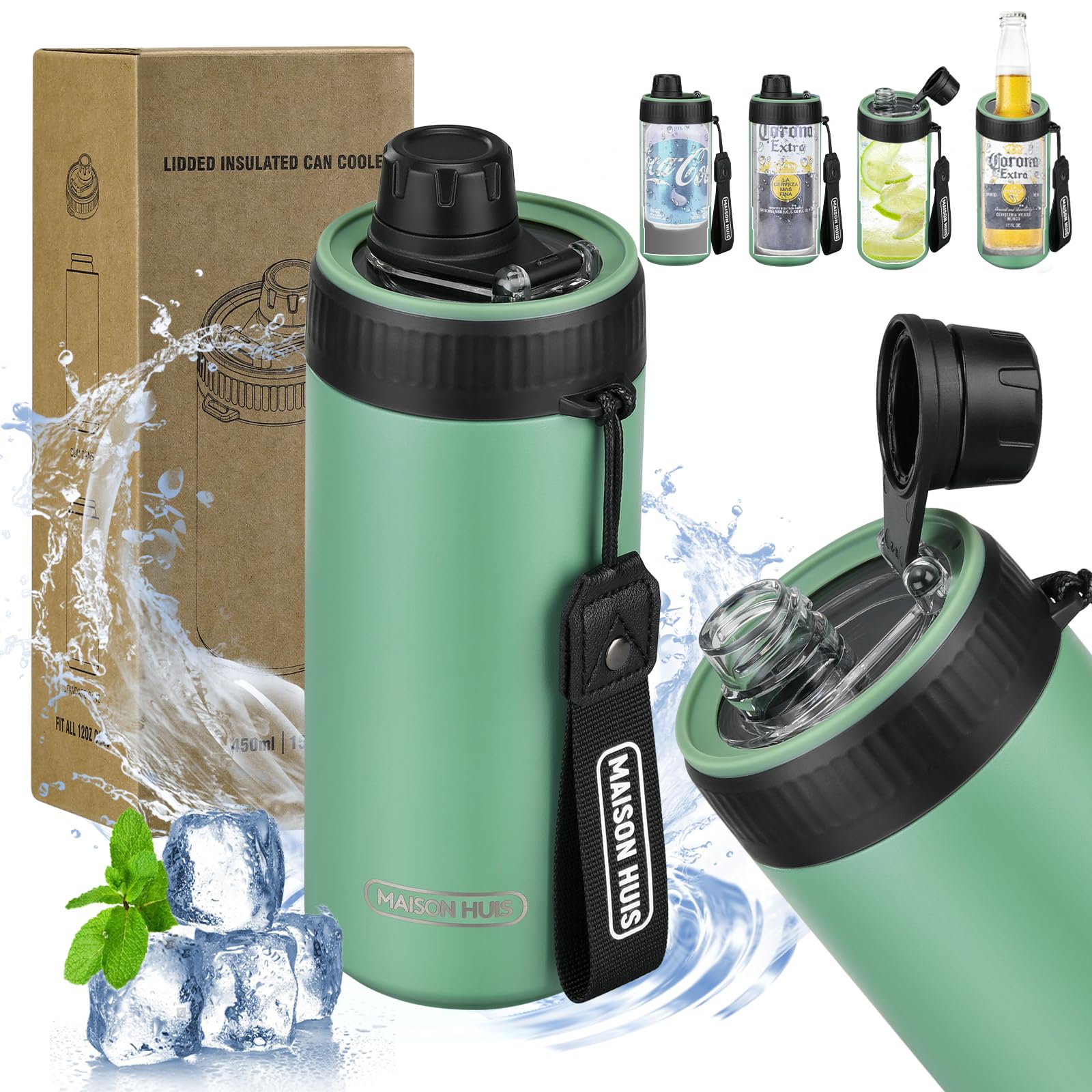 Amazon.com: 4 In 1 Beer Can Cooler Bottle Holder with Drinking Spout ...