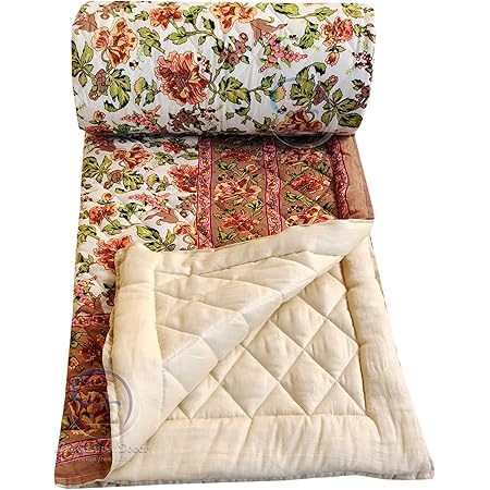 Buy Amer Handicraft Pure Cotton Jaipuri Razai/Rajai Traditional ...