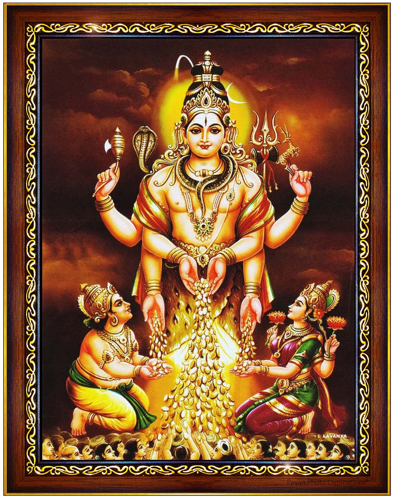 Buy Pavan Photo Laminations, Lord Dhana Dakshinamurthy Swarnakarshana Bhairava Swarna Akarshana ...