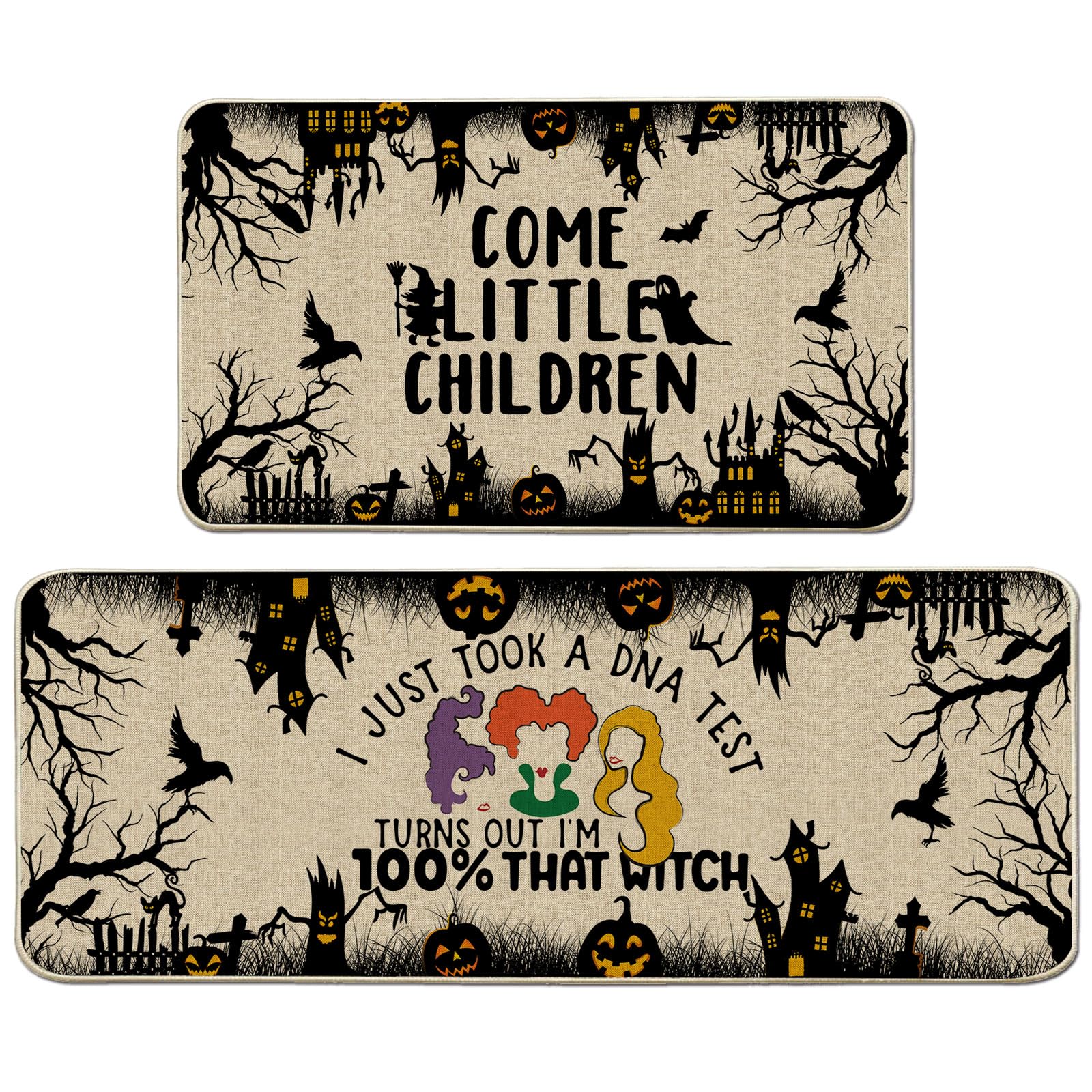Amazon.com: cusugbaso Halloween Kitchen Mats, 100% Witches Kitchen Rugs ...