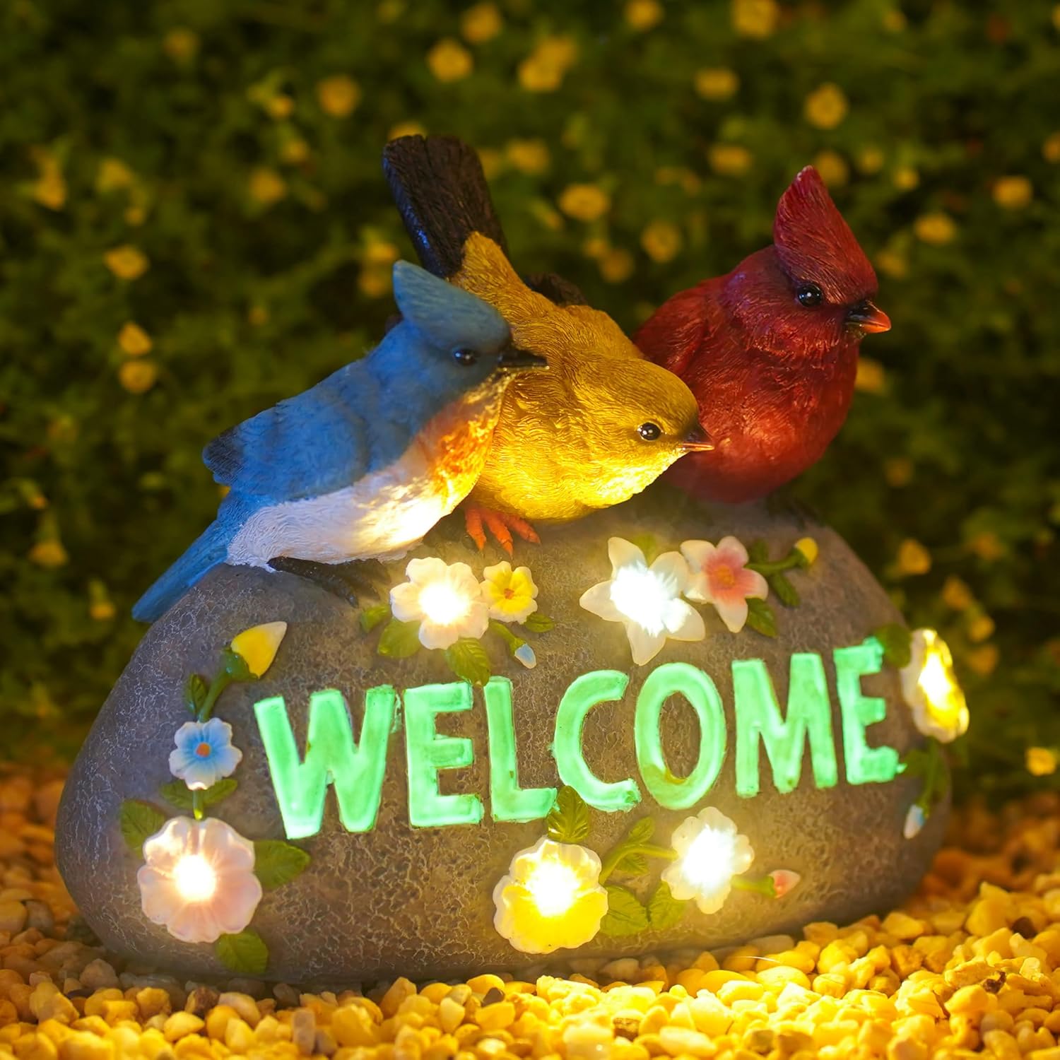 Amazon.com: Solar Birds Welcome Sign - Outdoor Bird Decor with Solar ...
