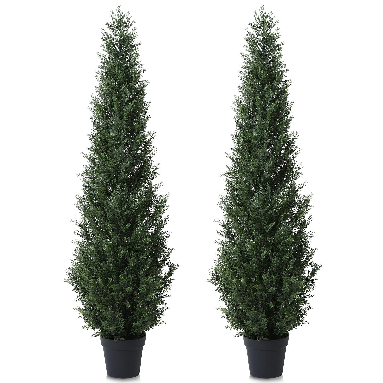 CROSOFMI Artificial Plants Outdoor 155 cm Fake Cedar Tree Large Faux ...