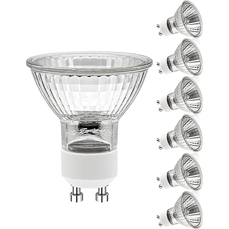 Simusi GU10 Halogen Spotlight Bulbs, GU10 Bulbs 40W,6 Pack 40W 2 Pin ...
