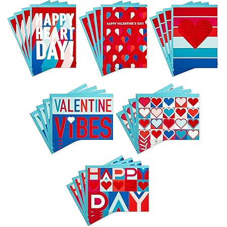 Amazon.com : Hallmark Valentines Day Cards Assortment, Gold Foil Kraft ...