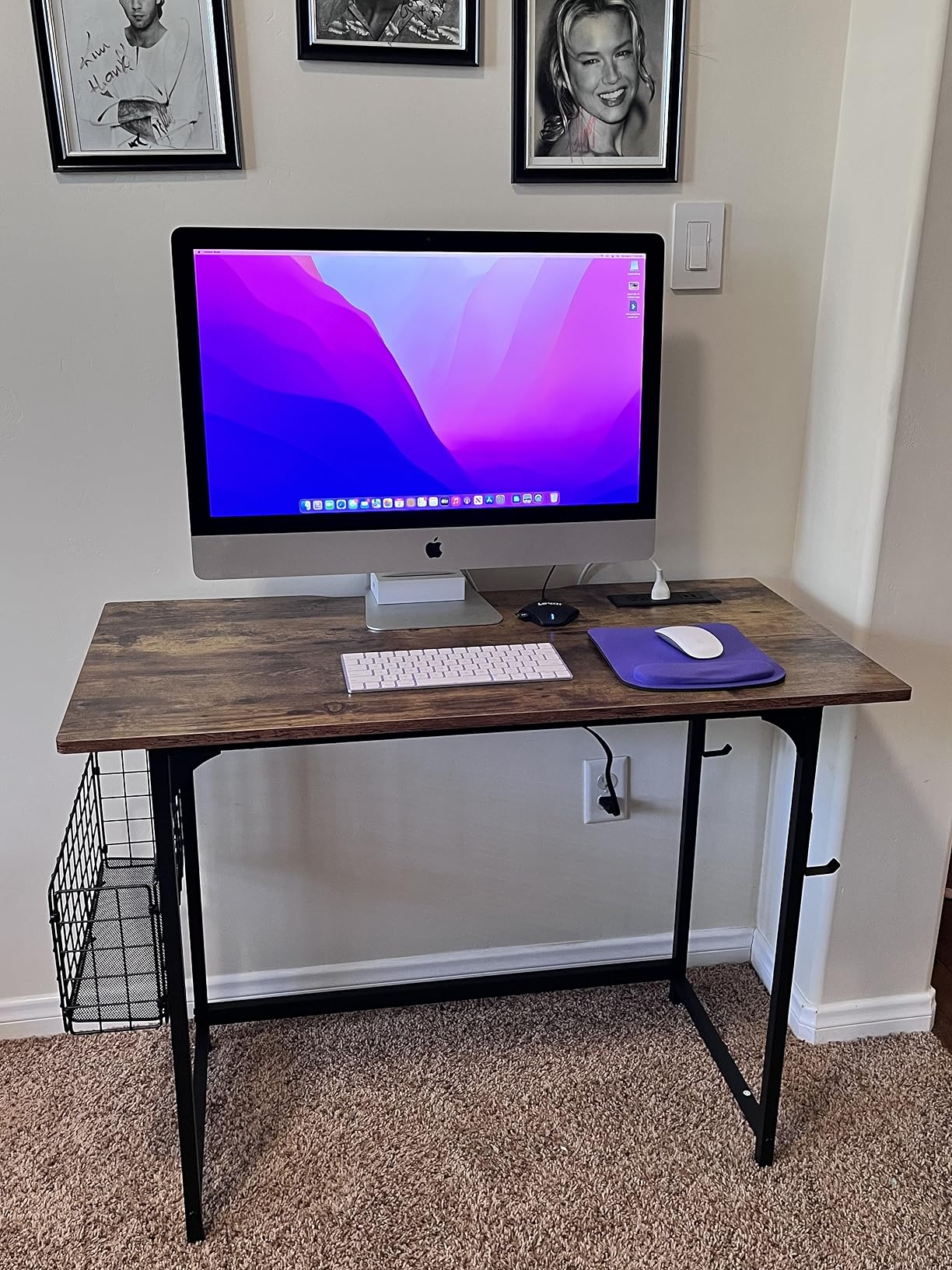 $15/mo - Finance Pamray 40 inch Computer Desk with Built-in Outlet ...