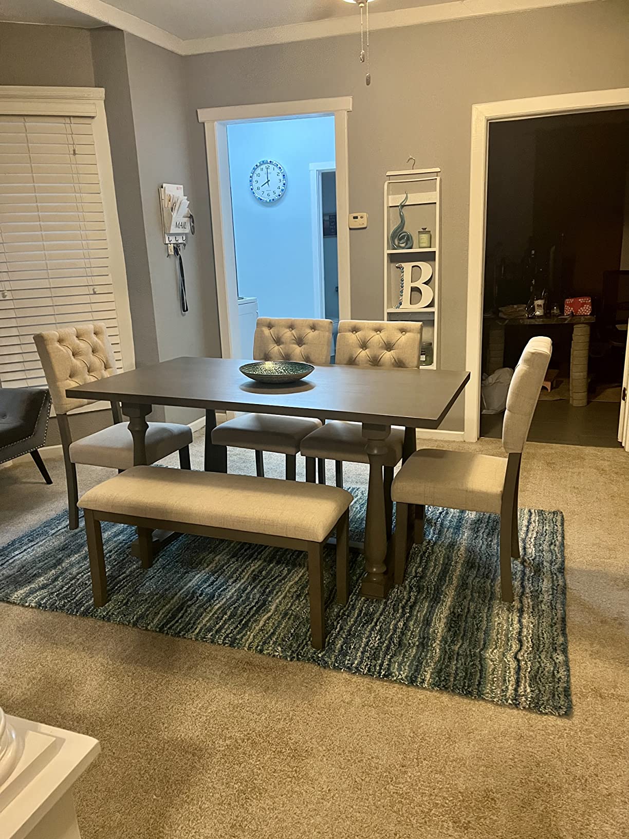 $76/mo - Finance Merax 6 Piece Kitchen Dining Table Set, Wooden ...