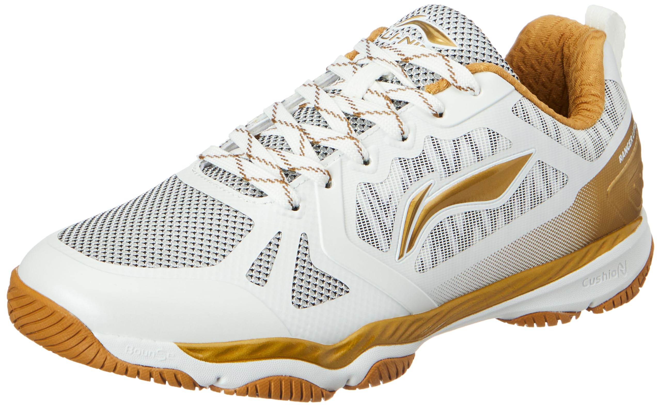 Li-Ning Ranger Lite Z1 Non-Marking Cushion Badminton Shoe(White/Gold ...