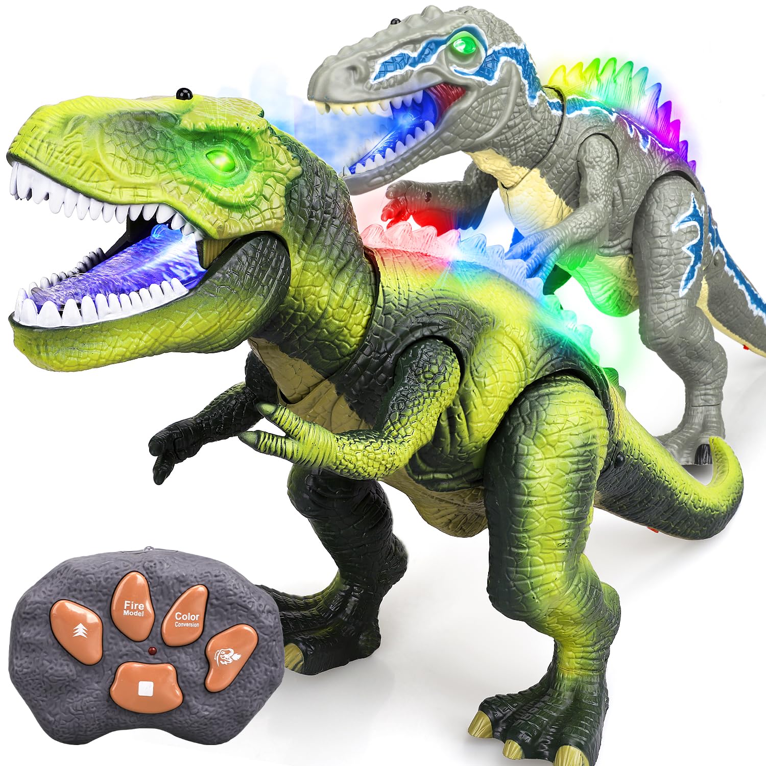 Amazon.com: STEAM Life LED Light Up Remote Control Dinosaur Toys for ...