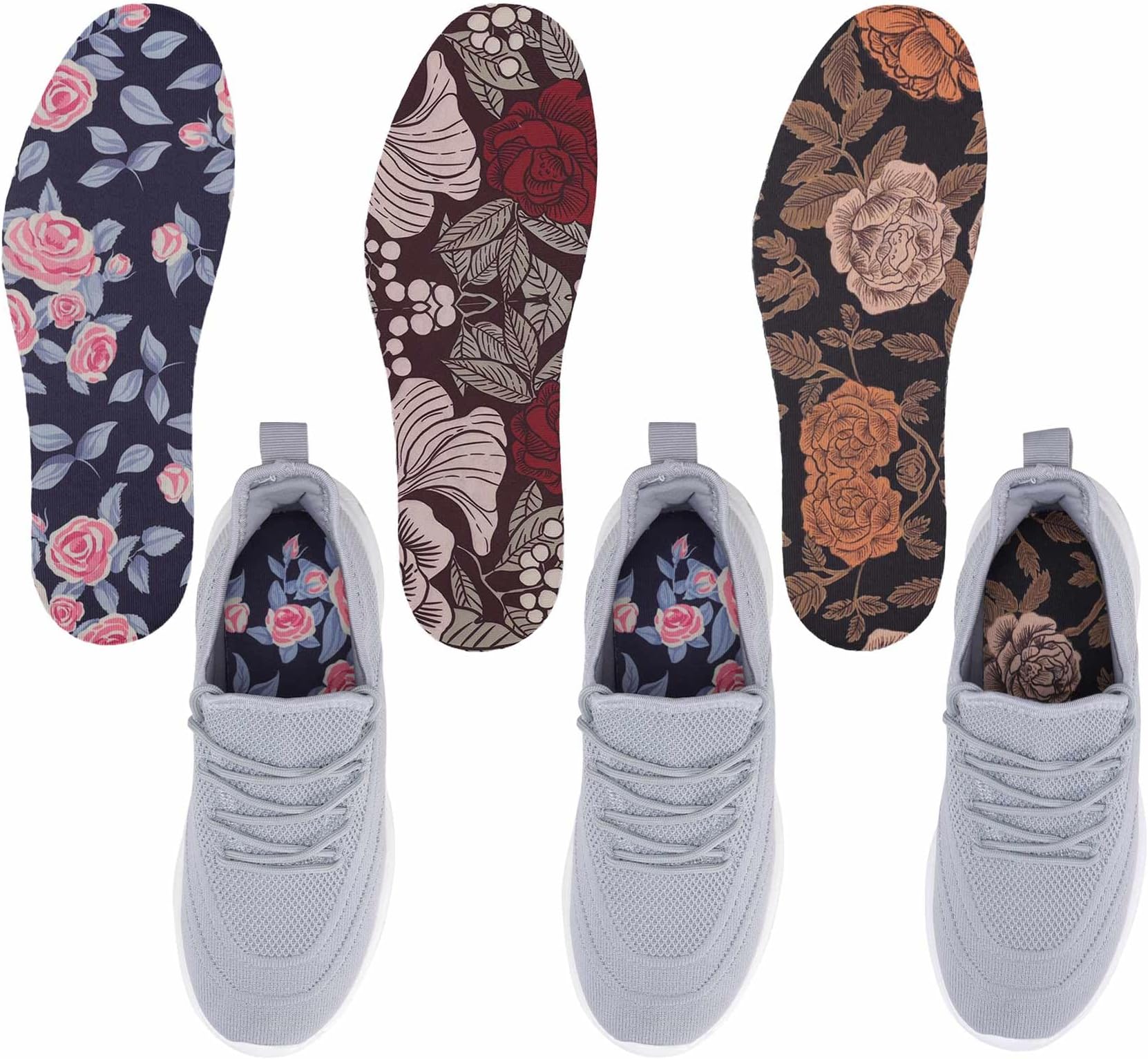 Amazon.com: LMHCISO Washable Barefoot Shoe Insert Sockless Shoe Liner ...