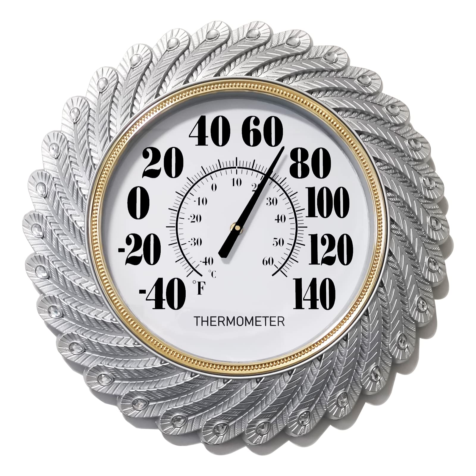 Amazon.com: Indoor Outdoor Wall Thermometer 16'' Large Numbers ...