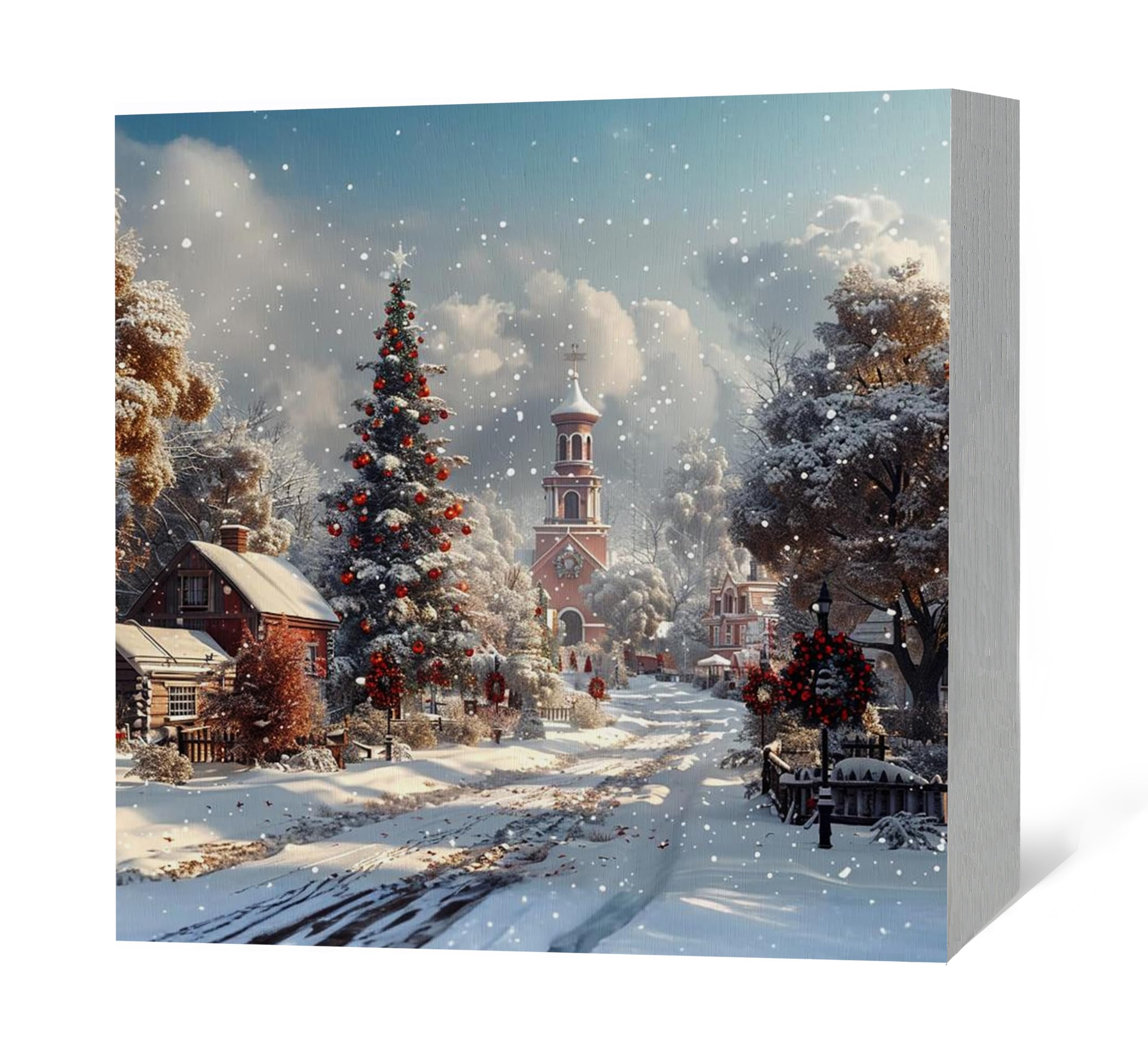 Amazon.com: JRTW Winter Wood Box Sign Decor, Winter Wonderland Sign ...